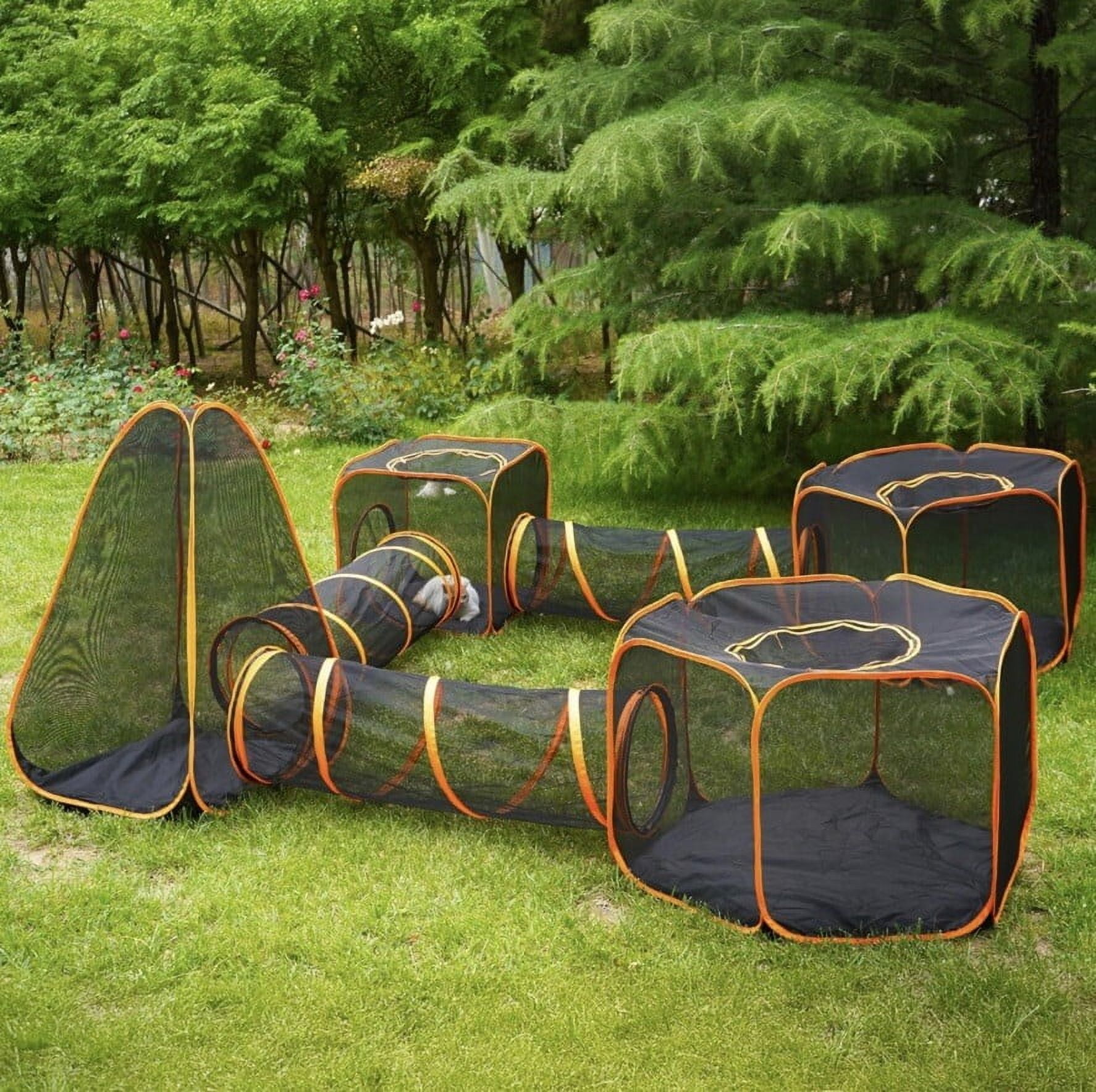 BotaBay 6-in-1 Tent Portable Playpen Enclosures with Tunnel for Rabbits ...