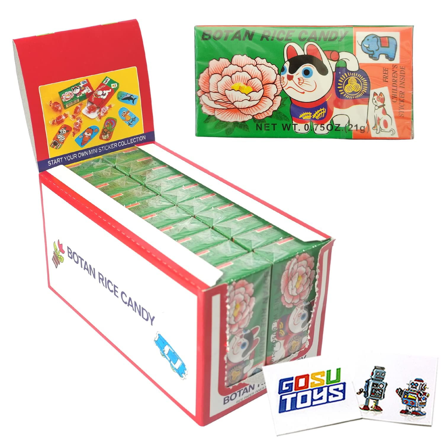 Botan Rice Candy (20 Pack) with 2 Stickers - Walmart.com