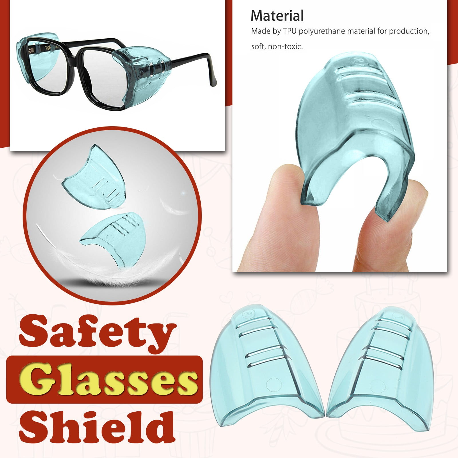 BotaniNest 1 Pairs Side Shields for Eye Glasses Slip On Safety Glasses ...