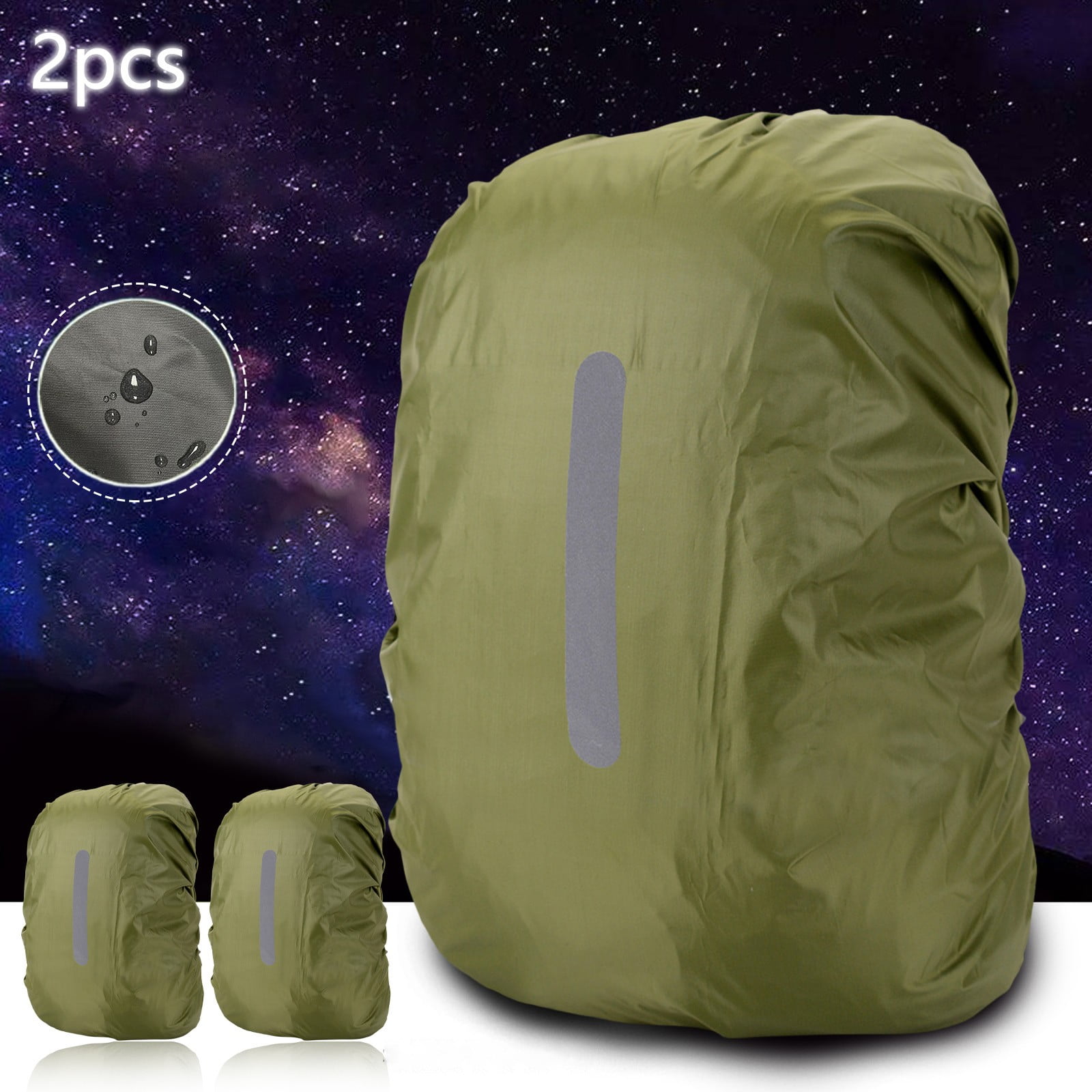 BotaniNest 2PCS Backpack Rain Cover Outdoor Night Travel Reflective ...
