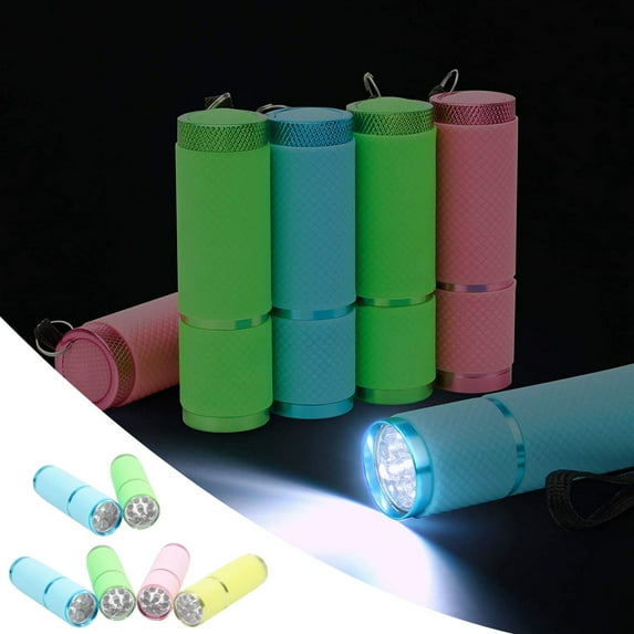 BotaniNest 6 Pack Rubber Coated Mini Flashlights With Straps Portable ...