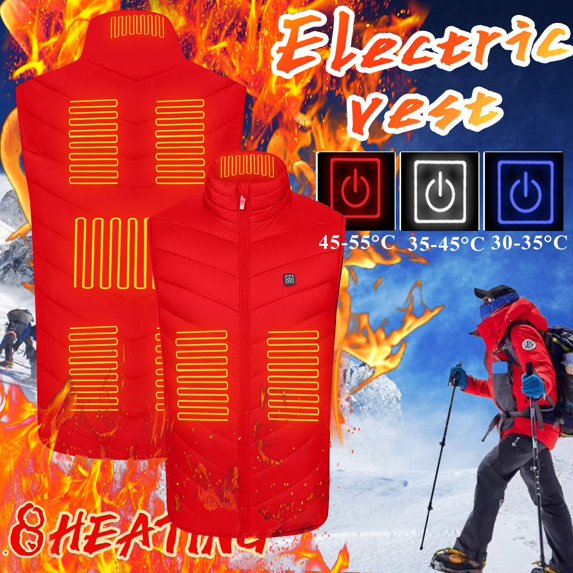 BotaniNest 8 Area Heating Vest Unisex Outdoor Warm Clothing Heated For ...