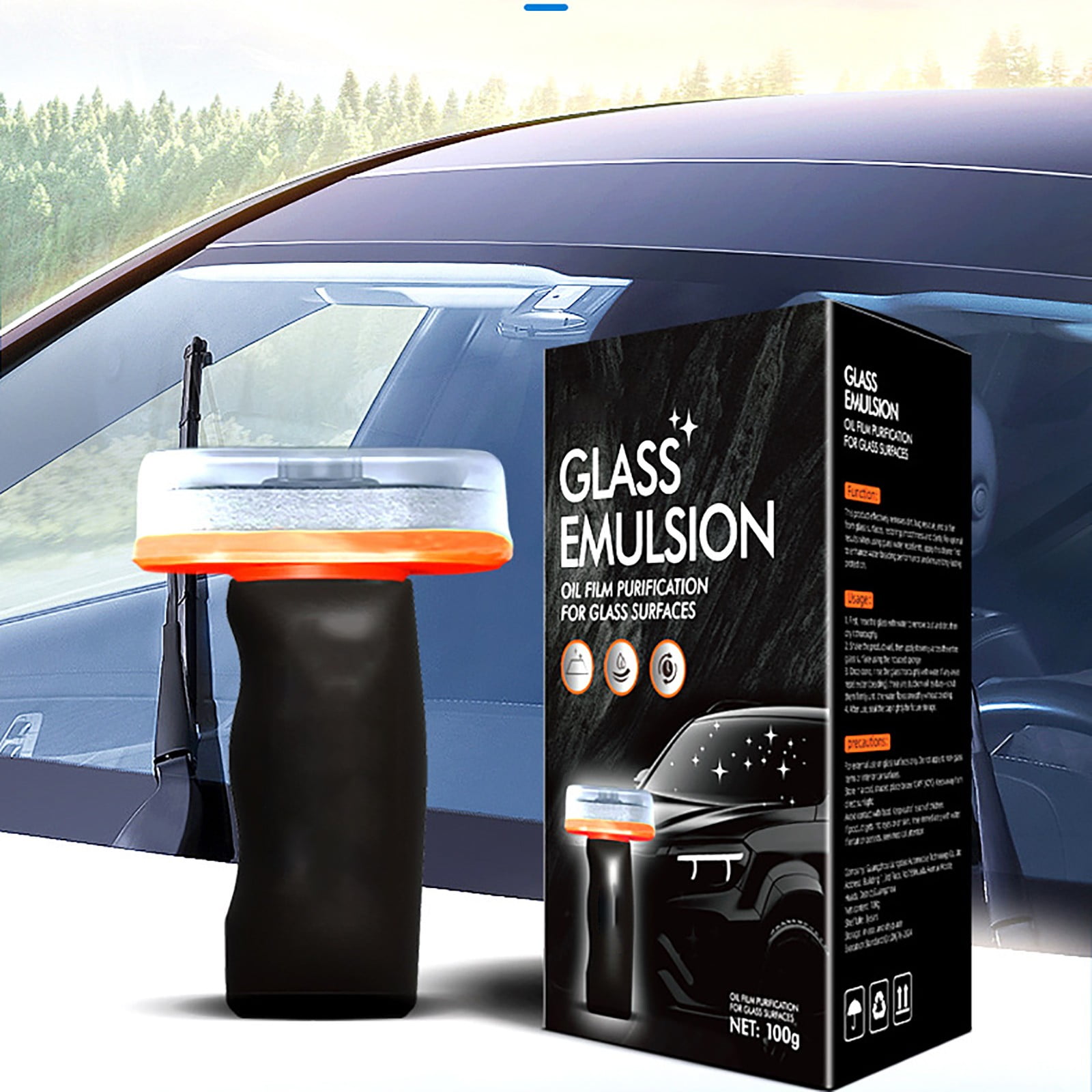 BotaniNest Car Glass Cleaner Oil Film Cleaning Brush, Windshield ...