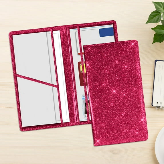 BotaniNest Car Registration And Insurance Holder Glitter PU Leather ...