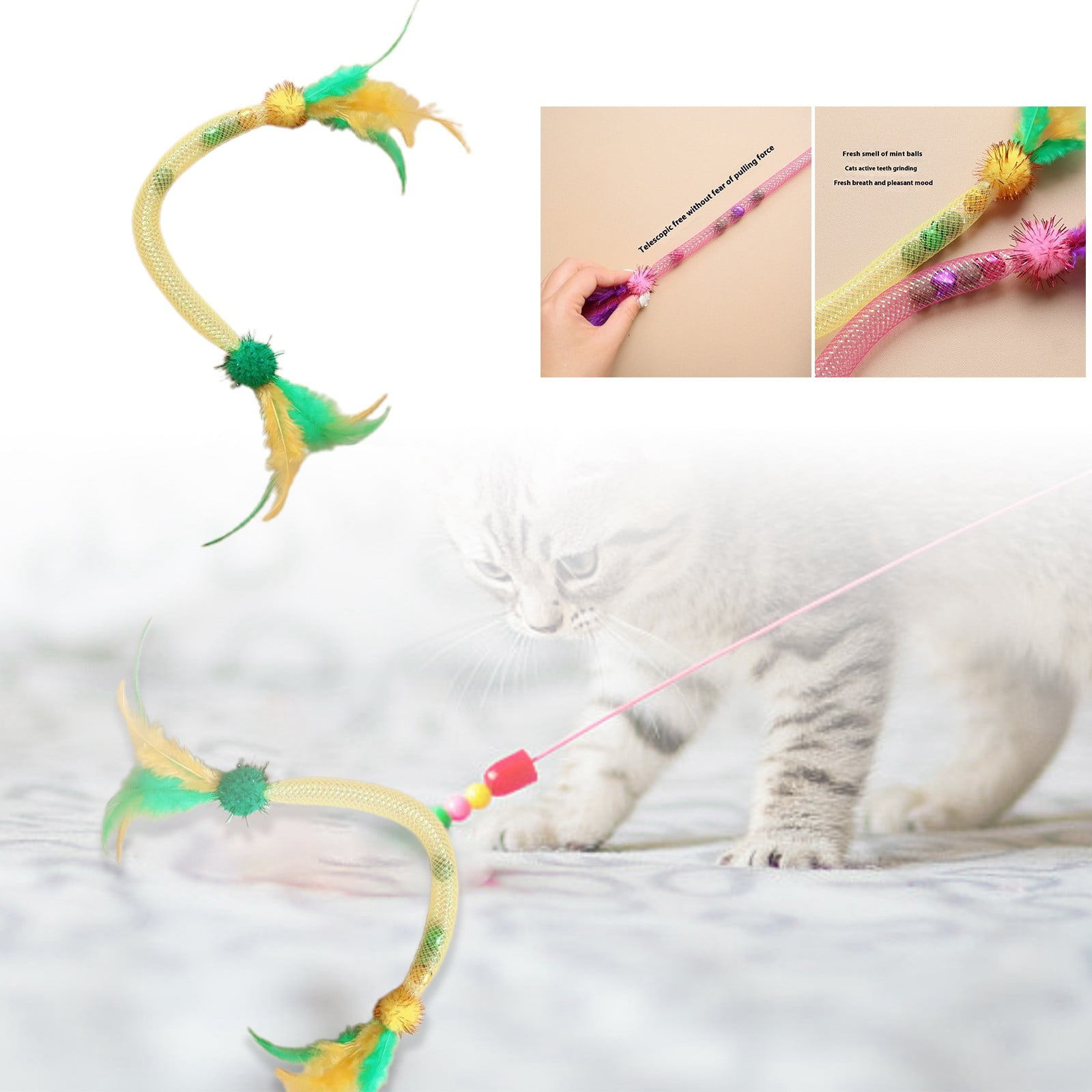 BotaniNest Cat Toy Interactive Cat Toy With Feathers Cat Toy Self ...