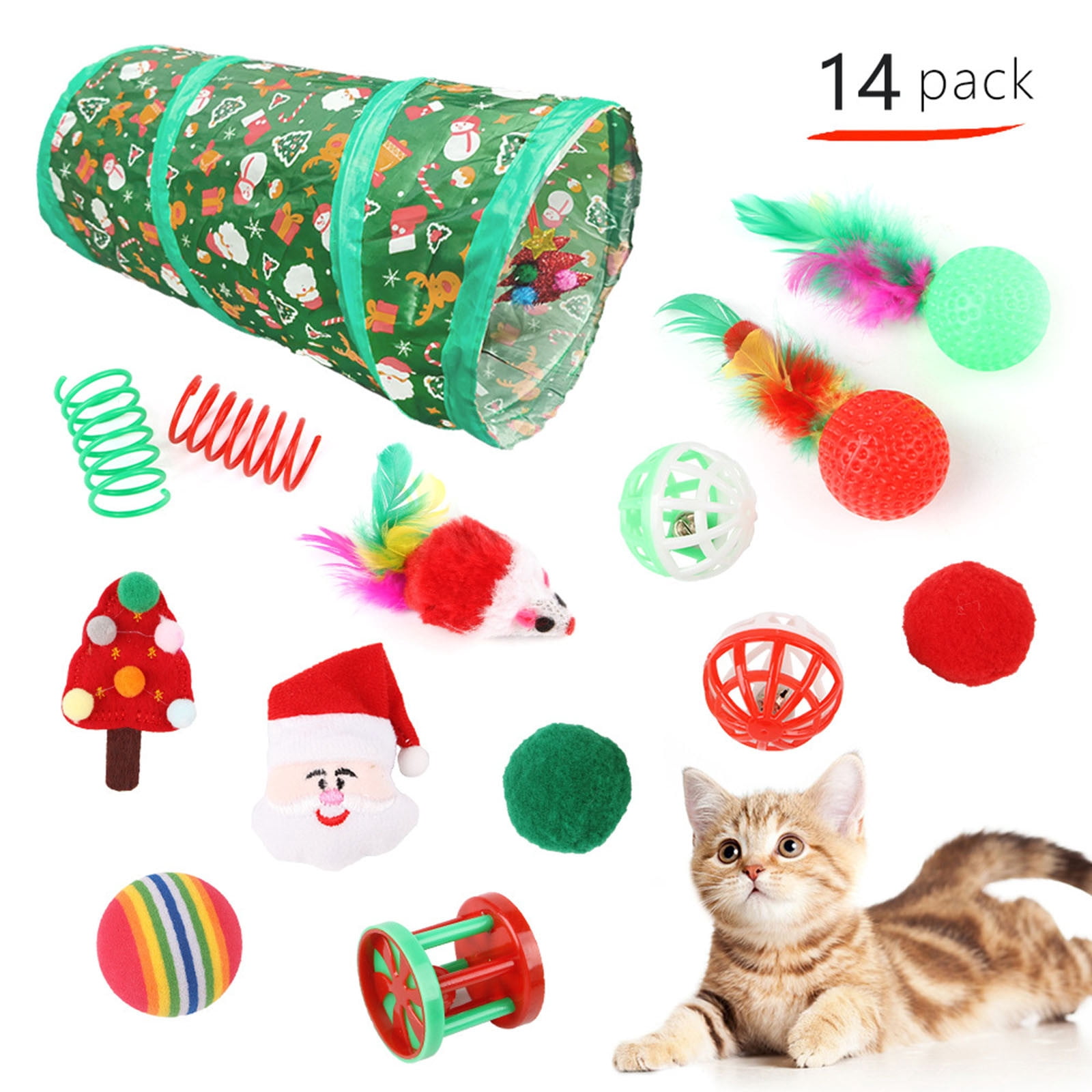 BotaniNest Christmas Cat Toys Interactive Accessories For Small Cat ...