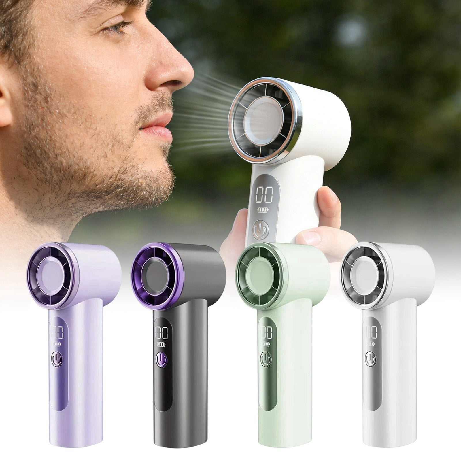 BotaniNest Handheld Fan Scroll Wheel, Body, Digital Display,for Travel ...