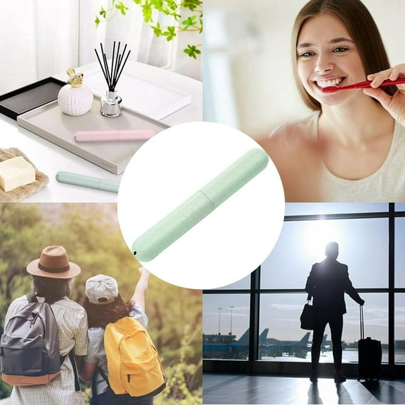 BotaniNest Home Wheat Straw Travel Toothbrush Box Portable Toothbrush ...