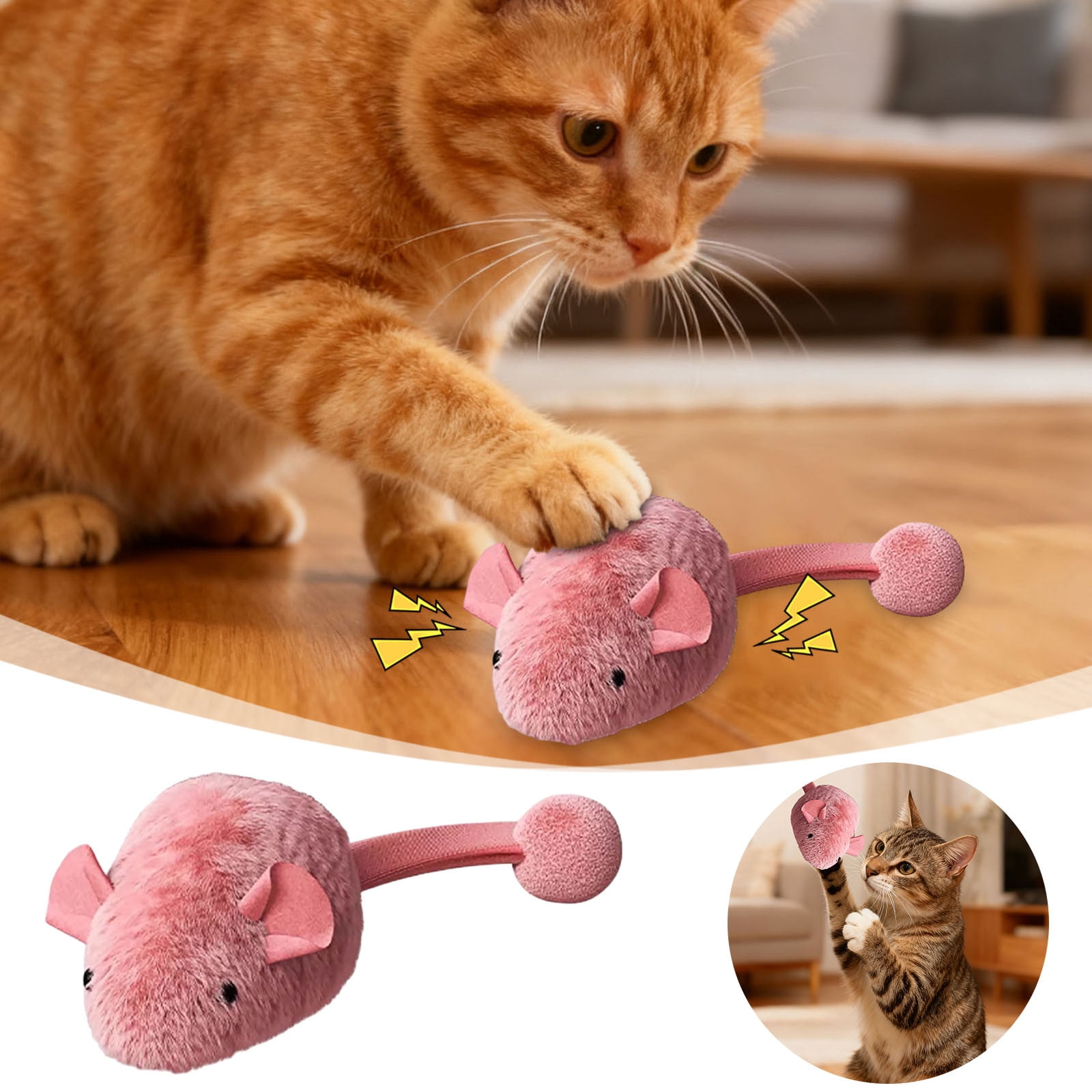 BotaniNest Interactive Moving Cat Automated Cat With Realistic Squeaky Sound For Bored Indoor ...
