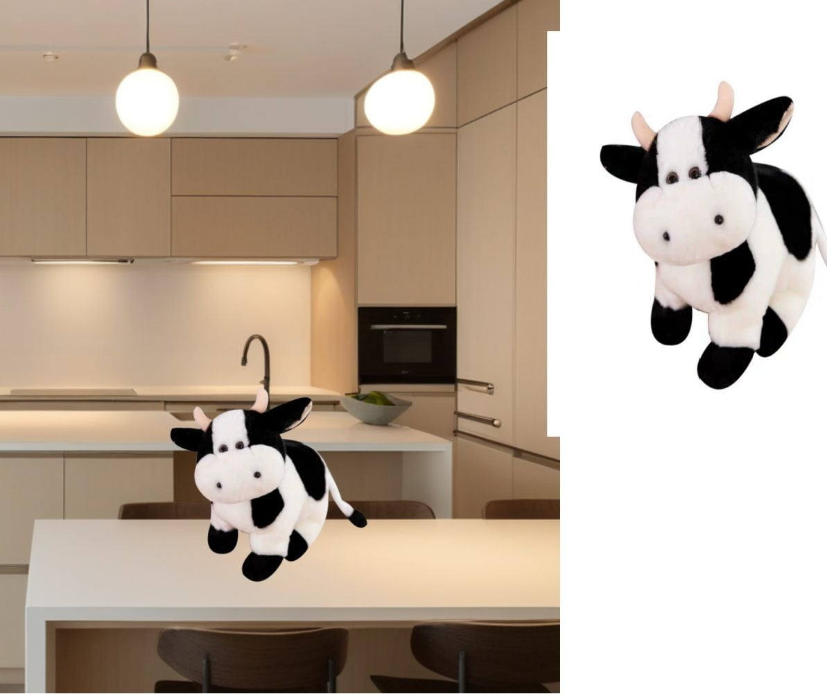 BotaniNest Lifelike Farm Cow Soft Stuffed Animal Realistic Cuddly ...
