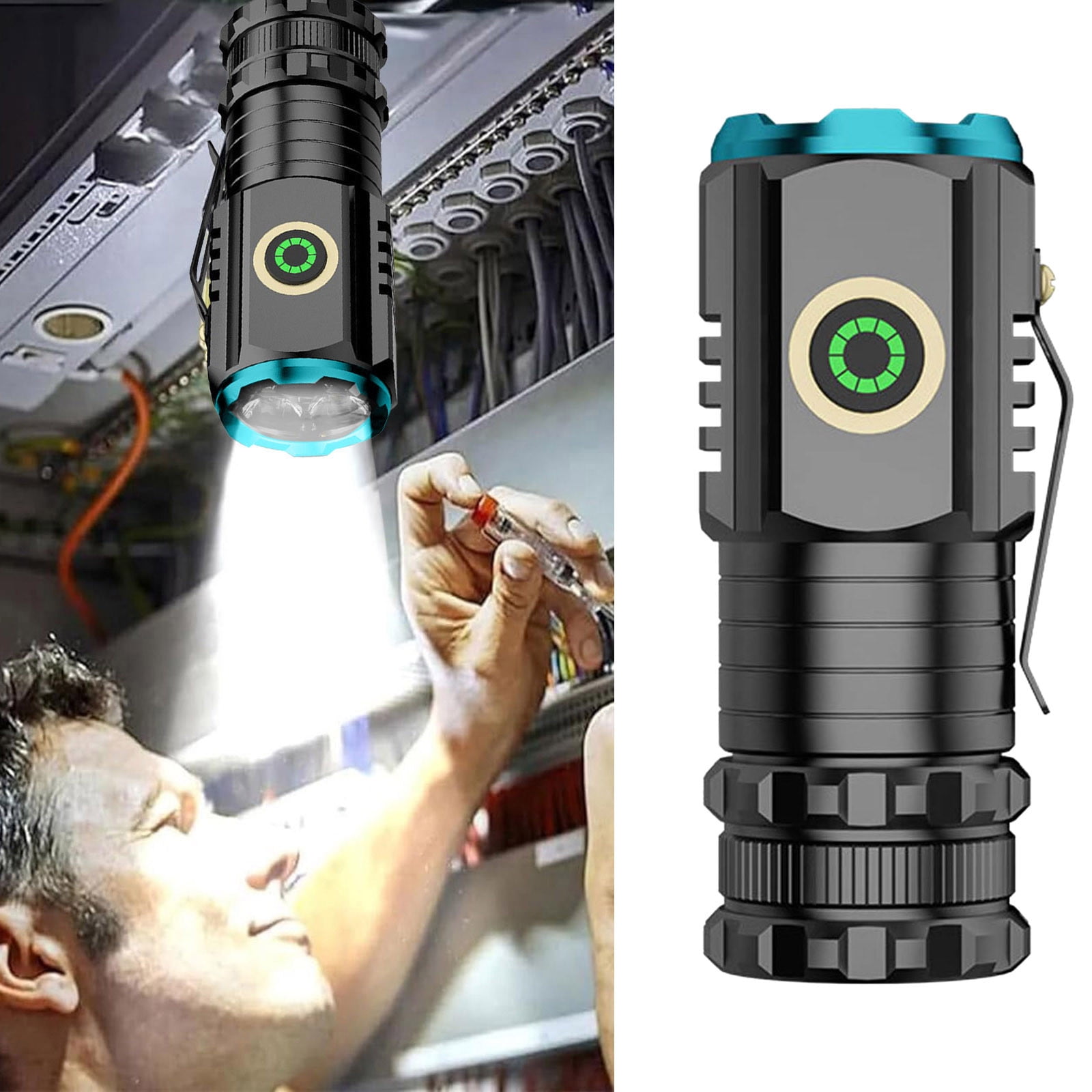 BotaniNest Magnetism Rechargeable Super Bright Flashlight Mini Flash ...