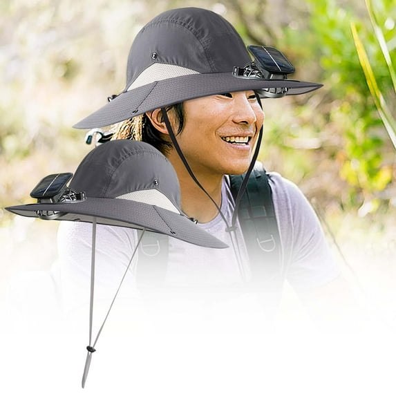 BotaniNest Outdoor Wide Brim Sun Hat With Solar Fan Wide Brim Solar Fan ...