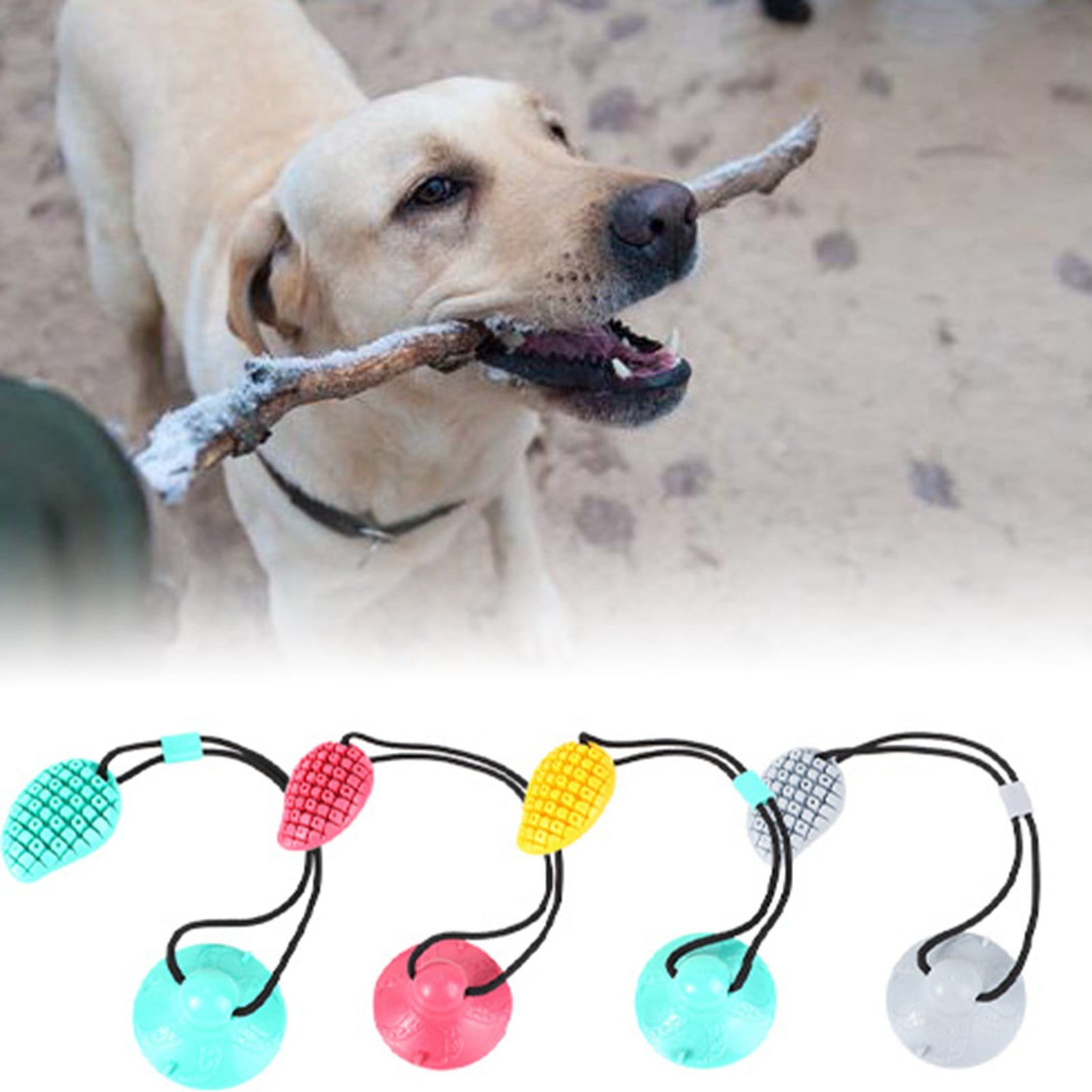 BotaniNest Pet Toy Suction Cup Pull Rope Dog Teething Leaking Toy Pet ...