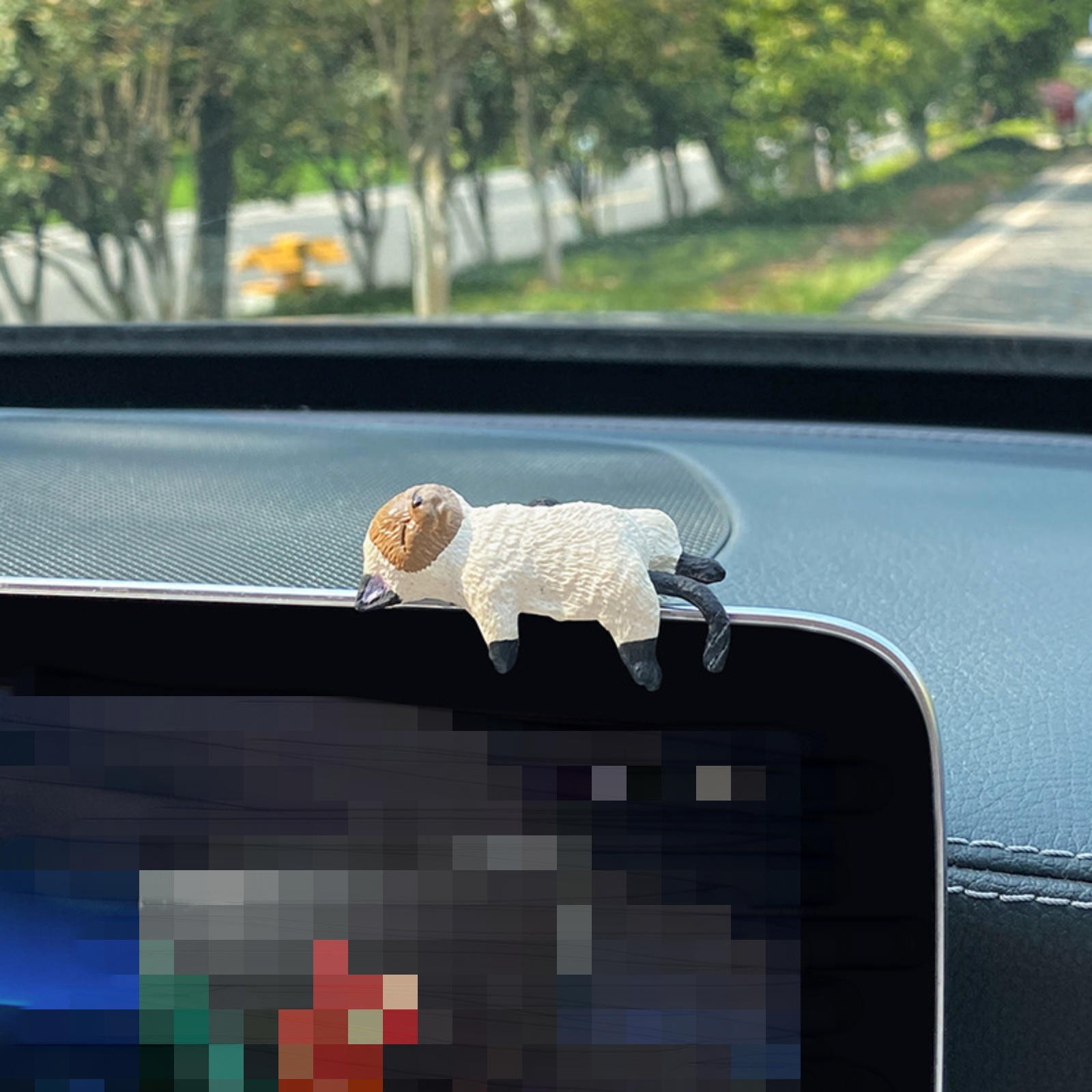 BotaniNest Super Cute Sleepy Cat Car Screen Small Ornaments Car Center ...