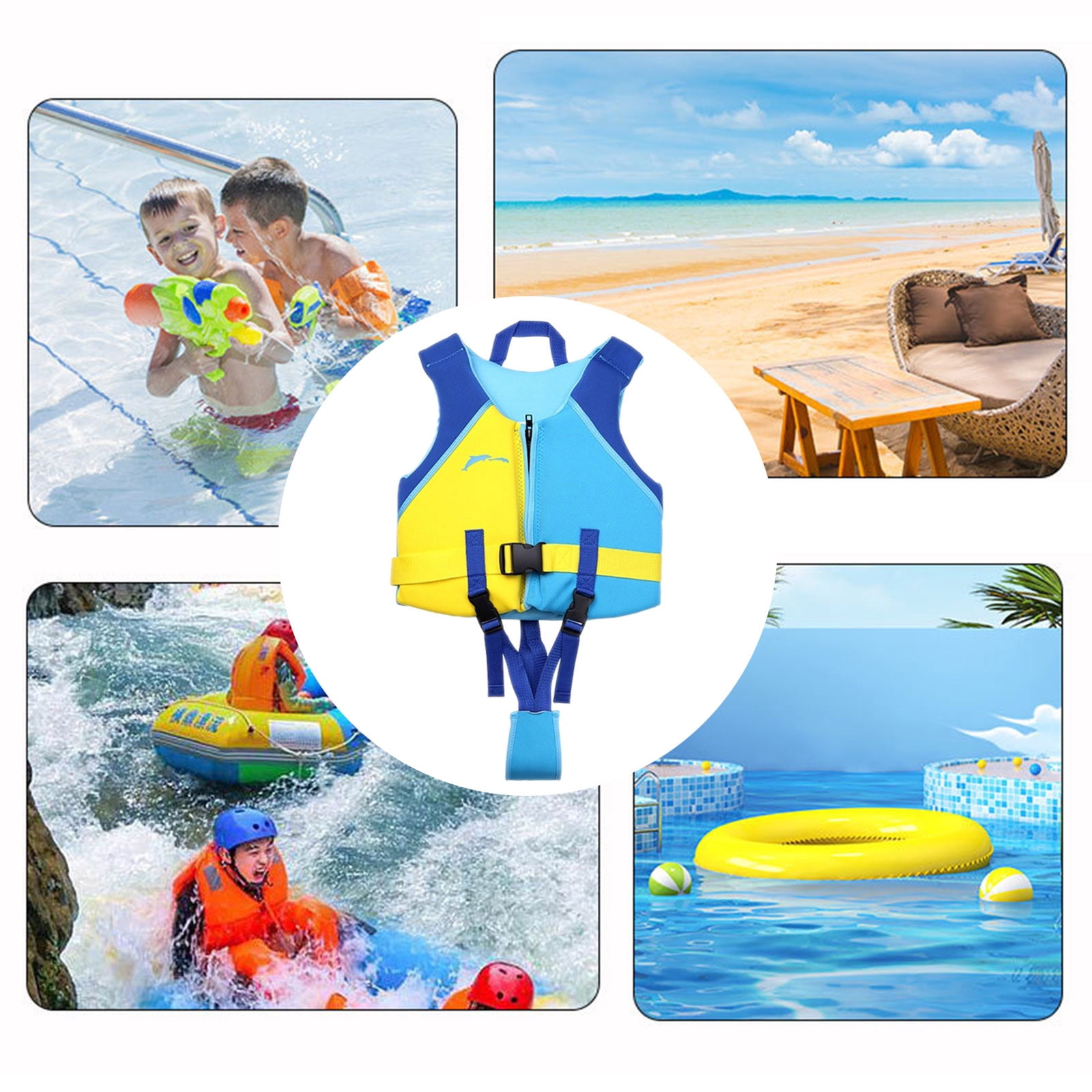 BotaniNest Swim Vest For Kids Toddler Buoyancy Swim Jacket Baby Float ...