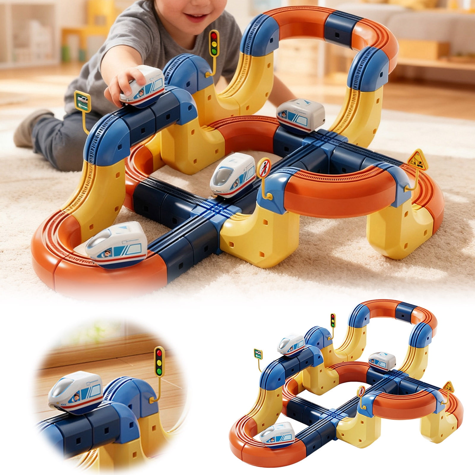 BotaniNest Train Flexible Track 46PCS Rail Track Defying 3D Embedded ...