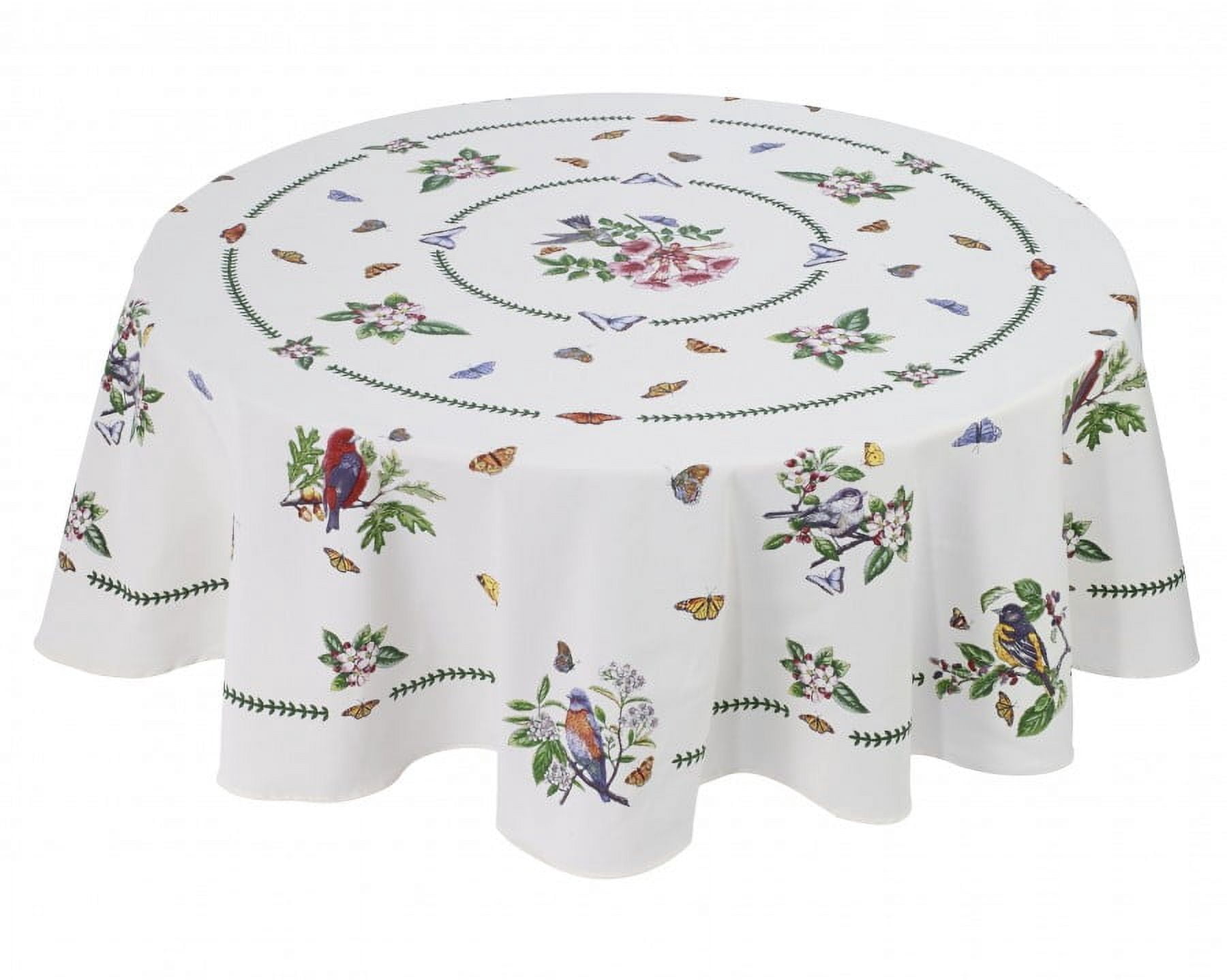 Botanic Birds 70" Rnd Tablecloth Ivory - Walmart.com
