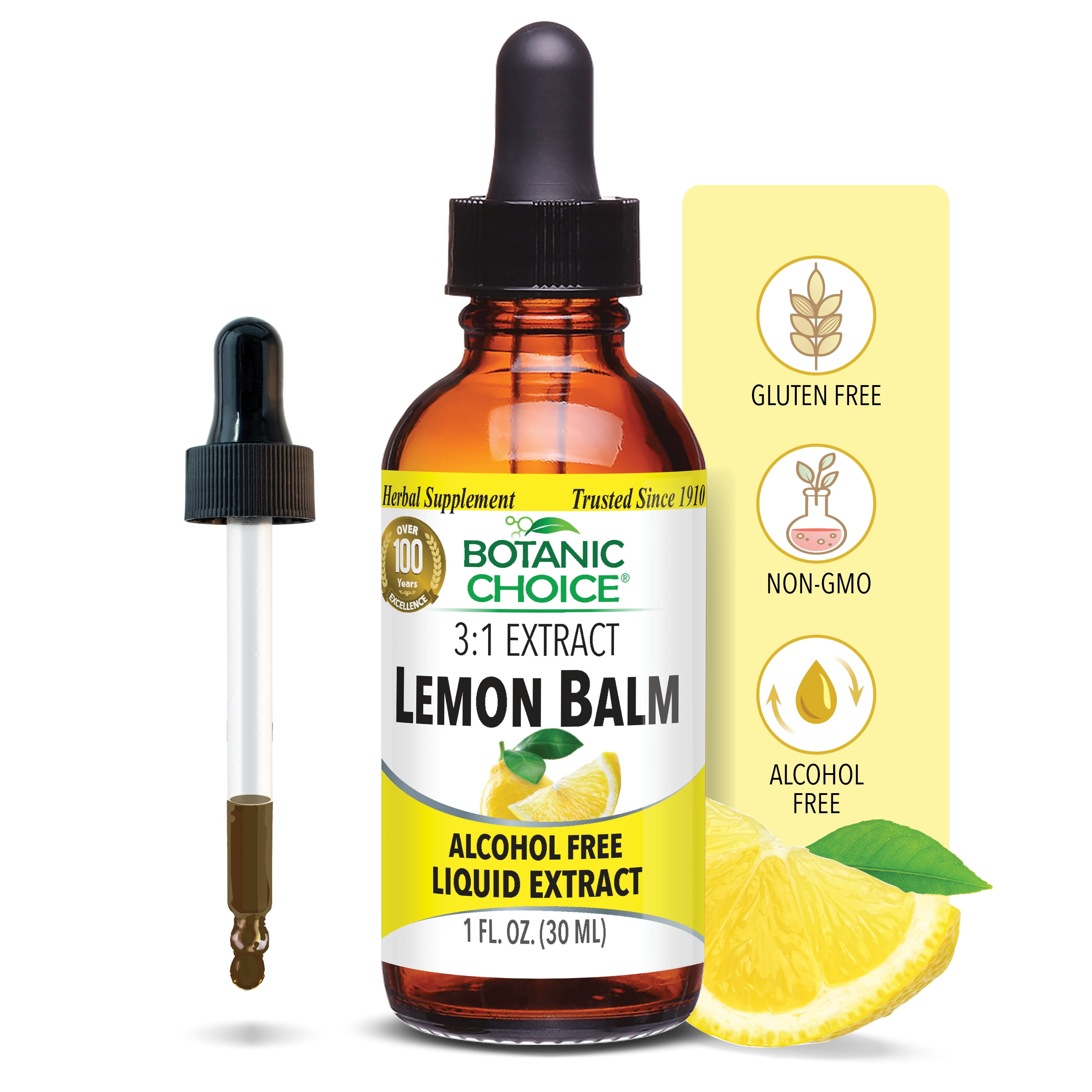 Botanic Choice Lemon Balm Liquid Extract, Alcohol Free, 1 fl oz ...