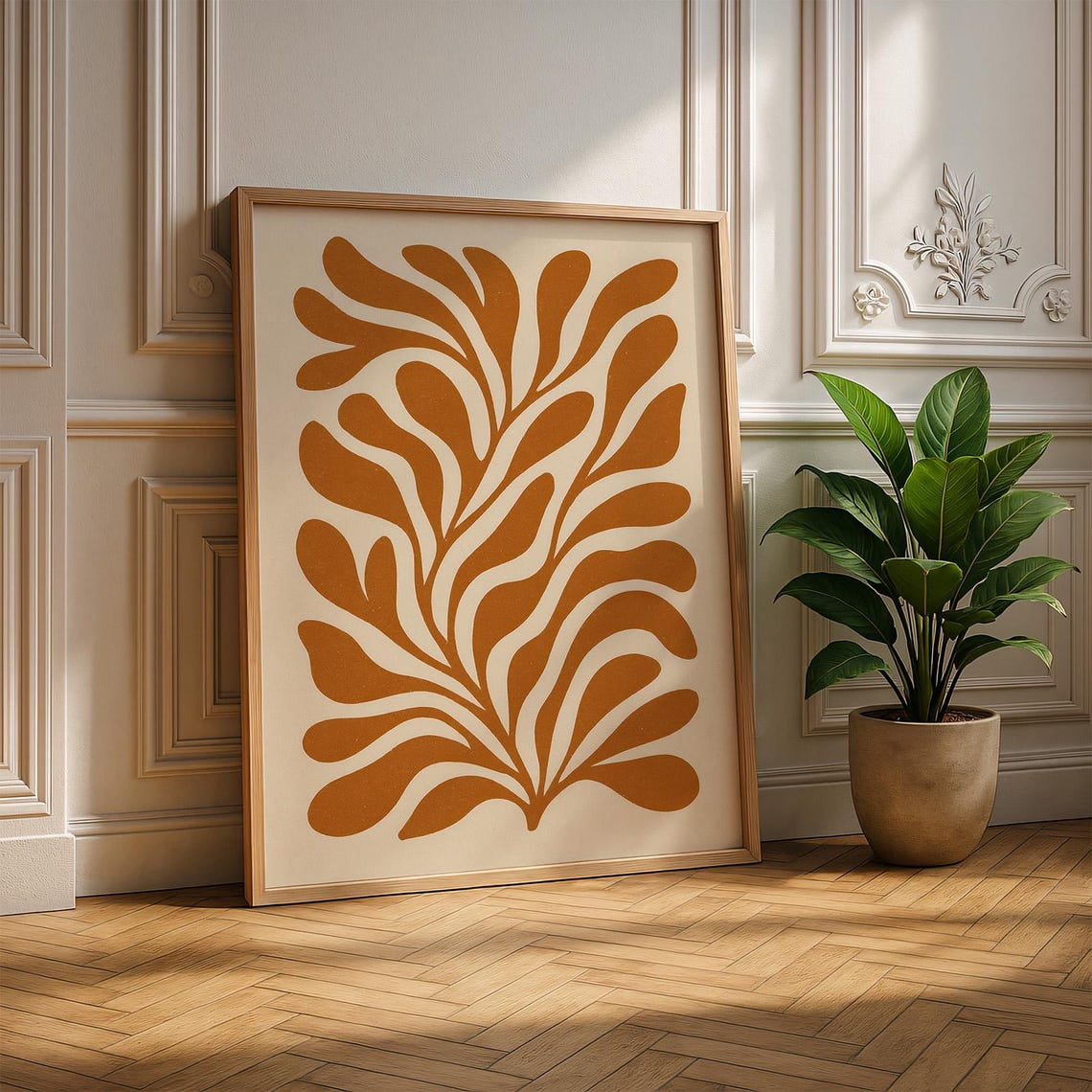 Botanic Form No. 001 Terracotta Fern, Botanical Wall Art, Minimalist ...