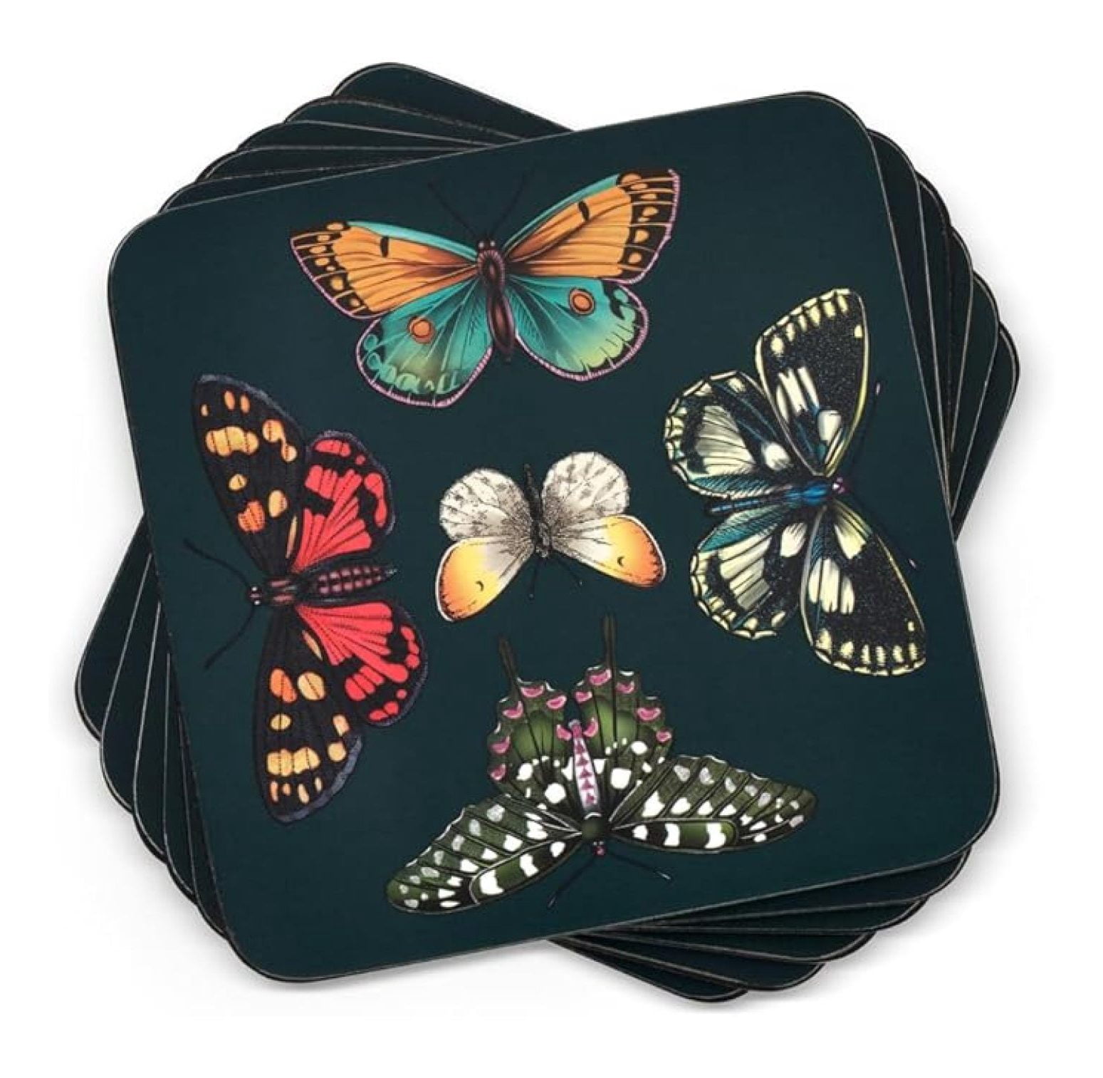 Botanic Garden Coasters, Set of 6 (4"x4") - Absorbent Cork-Backed Drink ...