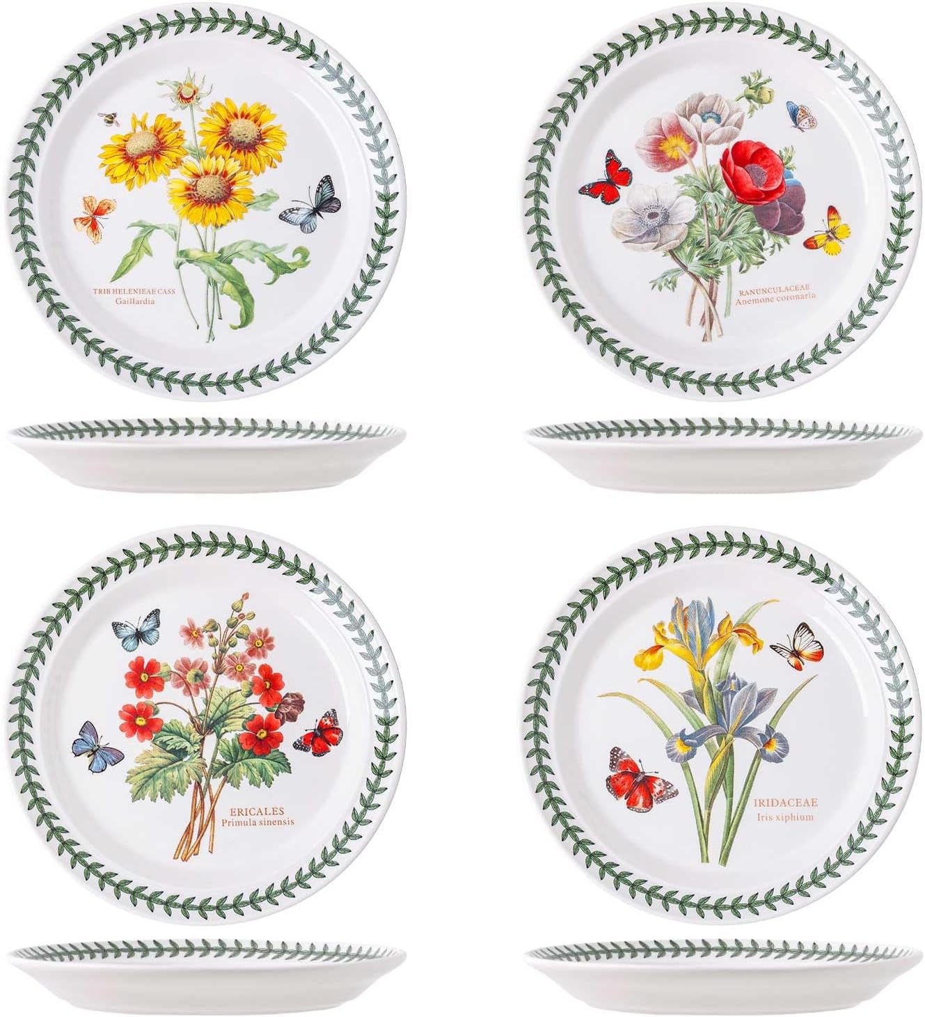 Botanic Garden Salad Plates Set of 4-8.5 Inch Ceramic Appetizer Plate ...