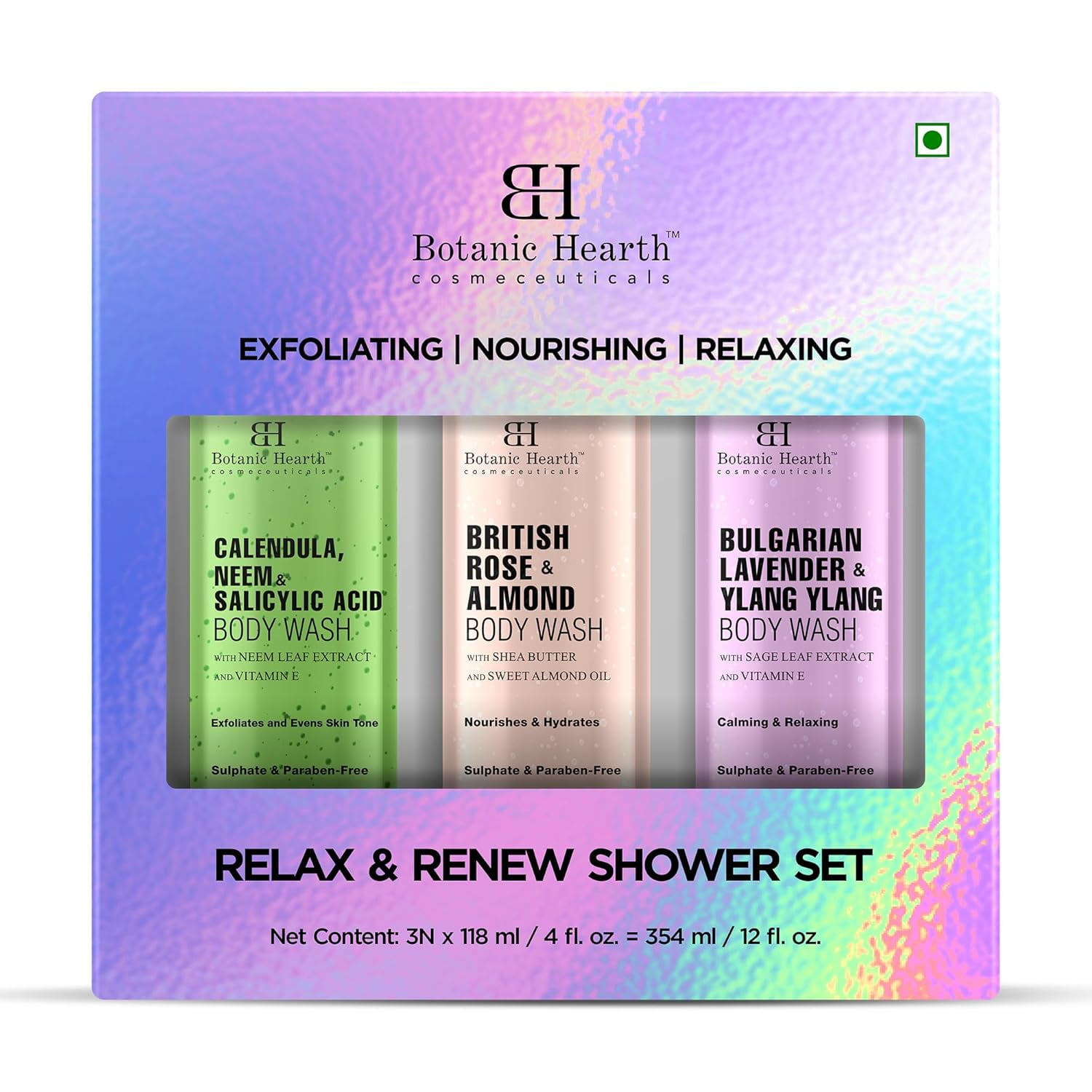 Botanic Hearth Relax and Renew shower set - Pack of 3 of Body Wash ...