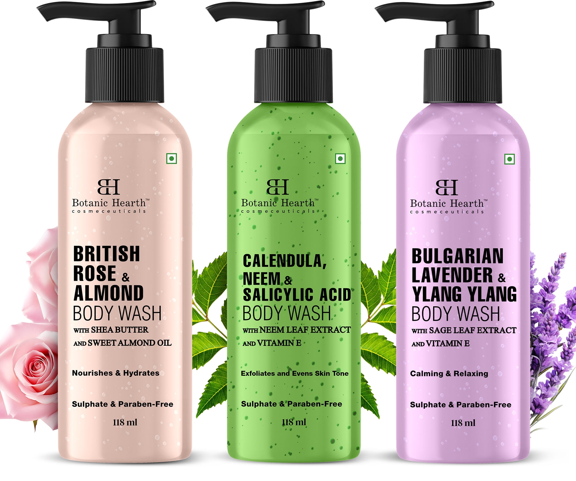 Botanic Hearth Relax and Renew shower set - Pack of 3 of Body Wash ...