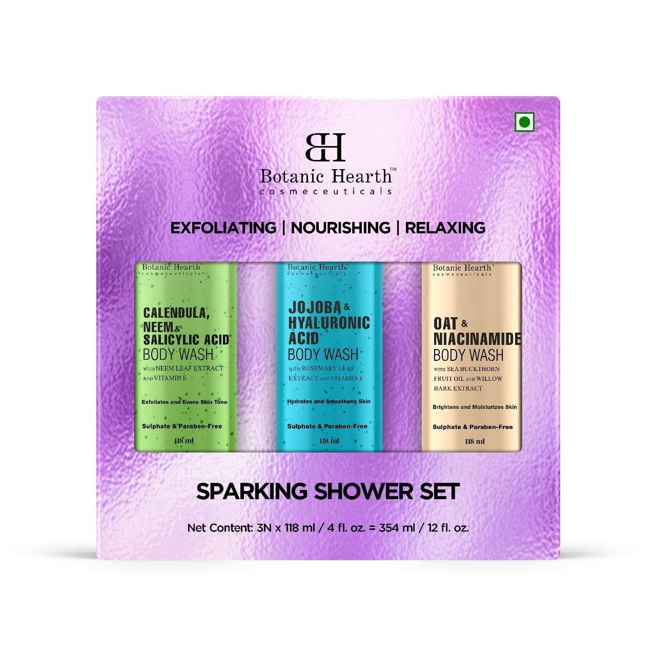 Botanic Hearth Sparkling Shower set - Pack of 3 Body Washes (Calendula ...