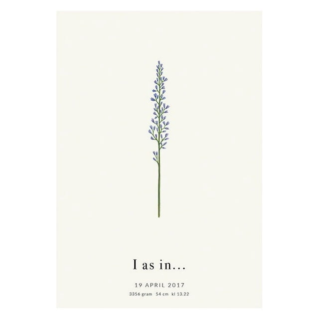 Botanic Letter I Personal Wall Art Modern Wall Decor For Living Room Bedroom 16x24 Unframed