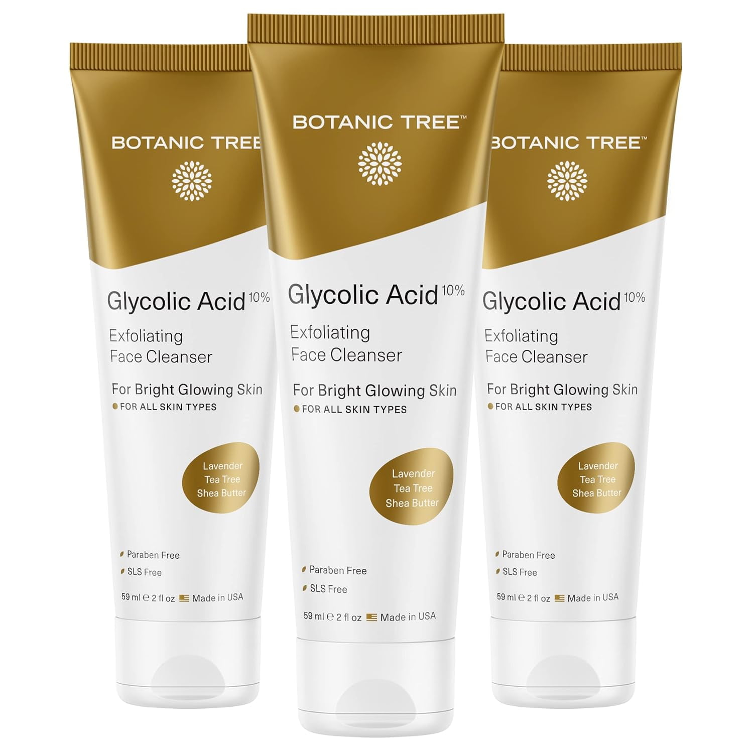 Botanic Tree Glycolic Acid Face Wash Travel-Facial Exfoliating Cleanser ...