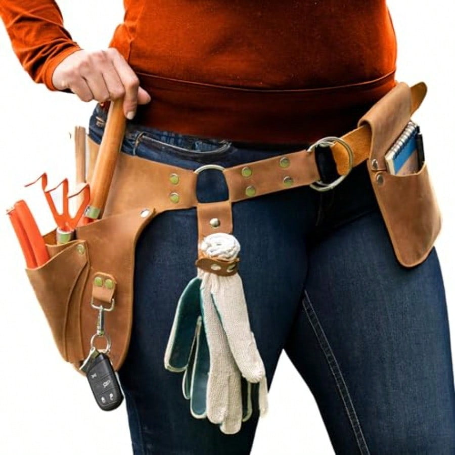 Botanica Leather Garden Tool Belt For Women With Glove Holder Florist ...