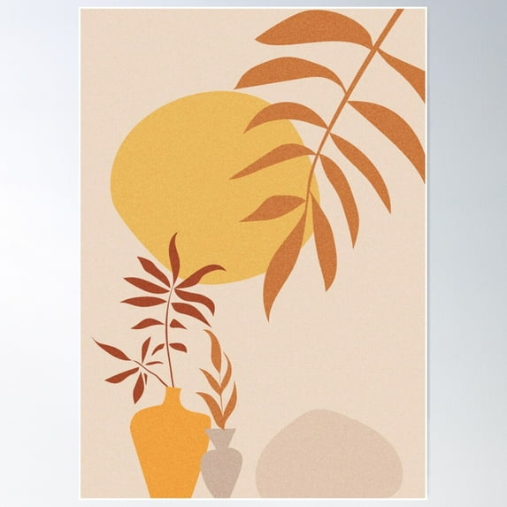 Botanical 03 - Terracotta Poster Wall Art, Modern Wall Decor For Living ...