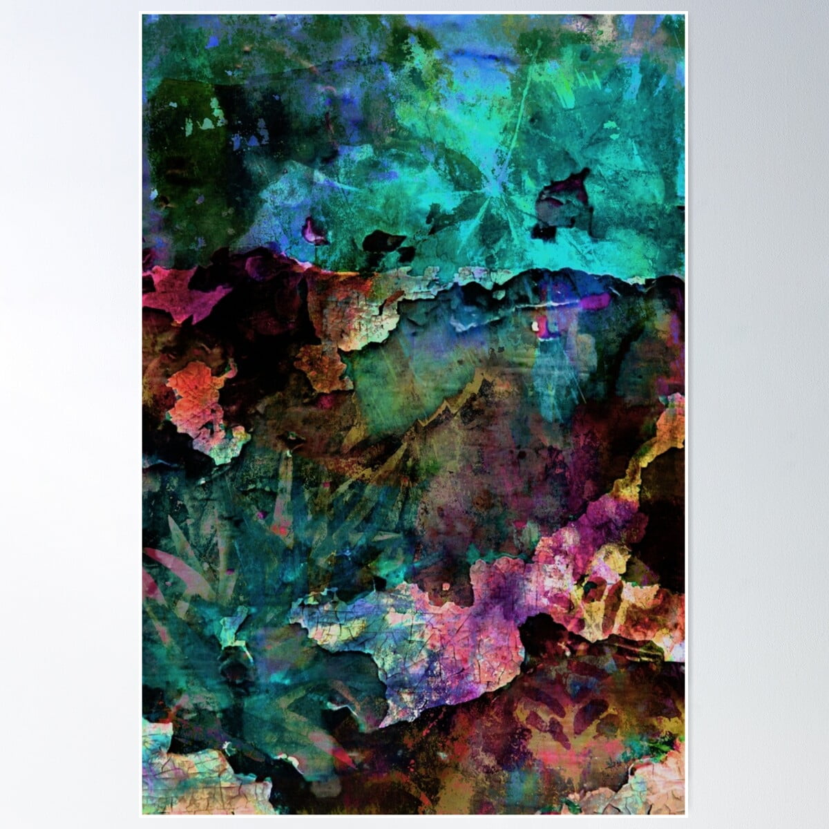 Botanical Abstract Collage Poster Wall Art Modern Wall Decor For Living ...