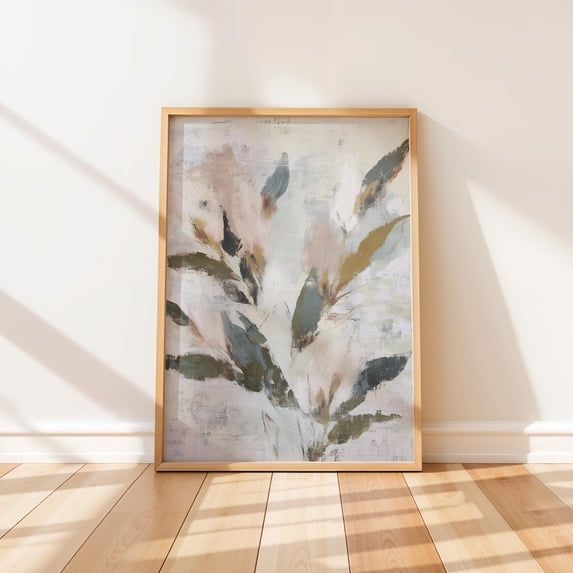 Botanical Abstract Flair Modern Farmhouse Contemporary Painted Leaves ...