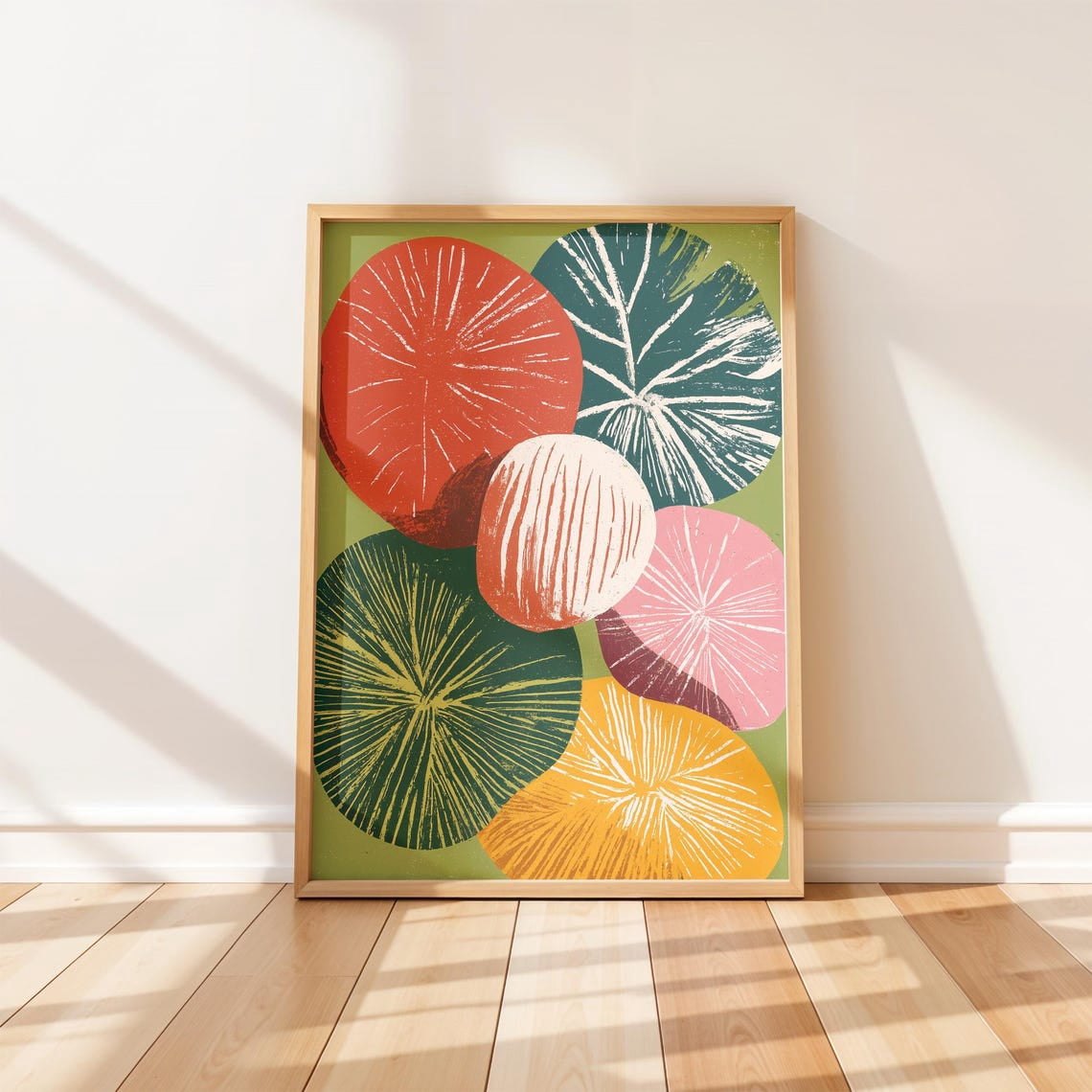 Botanical Abstract Organic Shapes Mid Century Decor Unframed Paper ...