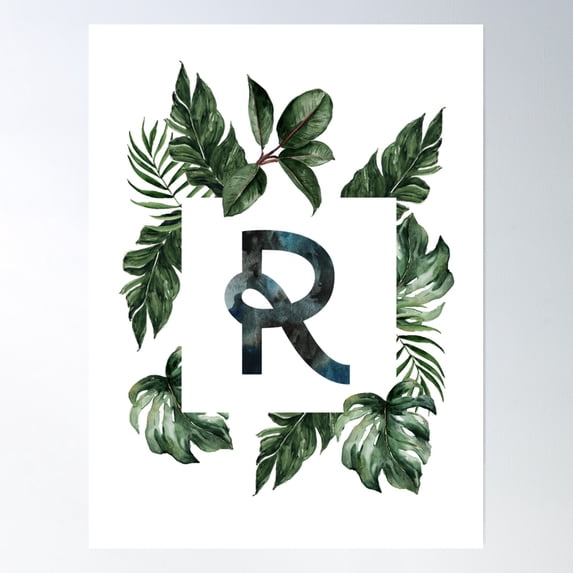 Botanical Alphabet R- Vintage Wall Arttrendy Retro Print Room Decor ...