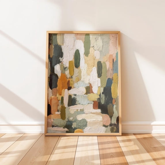 Botanical Art Contemporary Desert Cactus Scene Earthy Neutral Tones ...