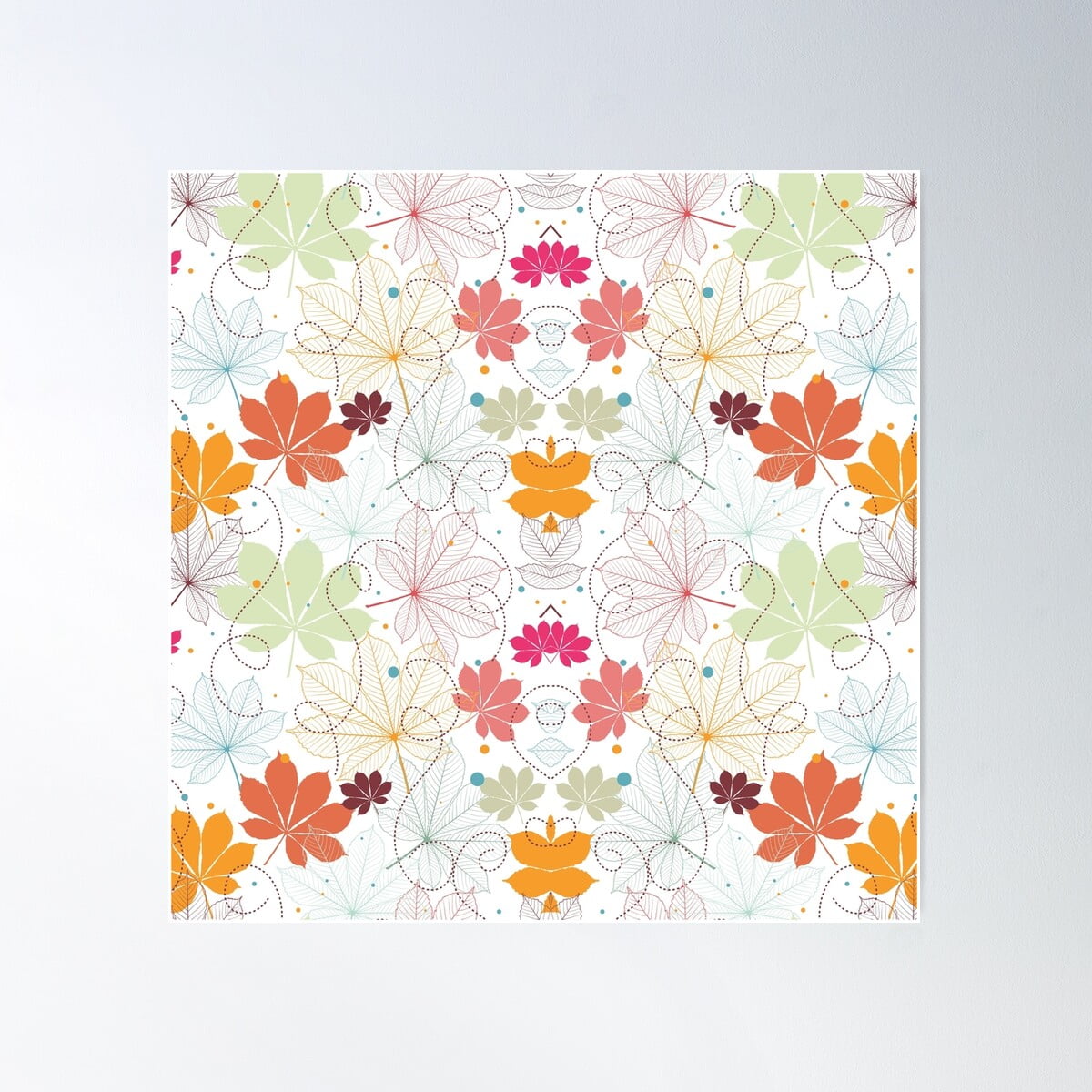 Botanical Autumn Print - Mini Maples Poster Wall Art, Modern Wall Decor ...