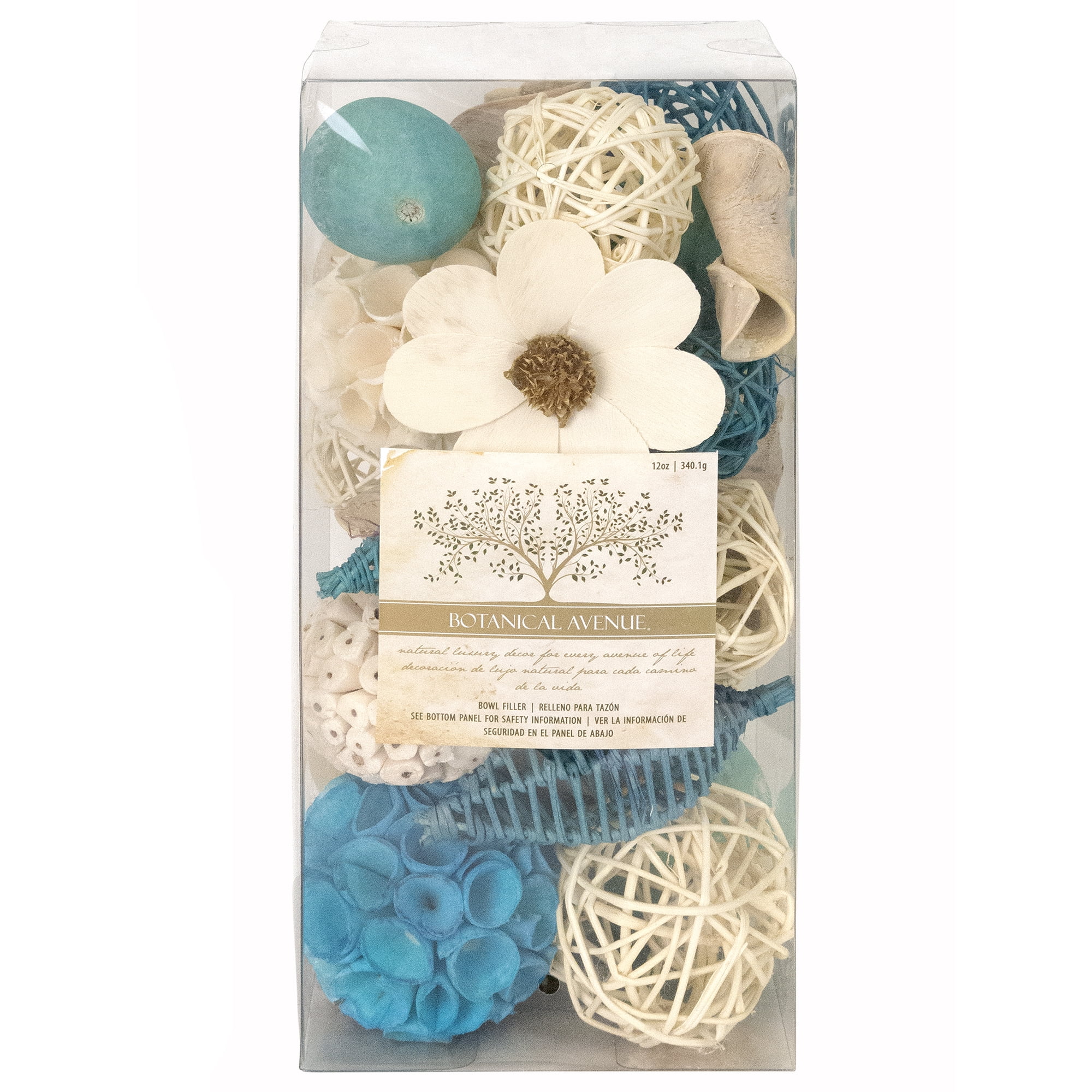 Botanical Avenue Decorative Bowl Filler Spears, Teal Blue and Ivory ...