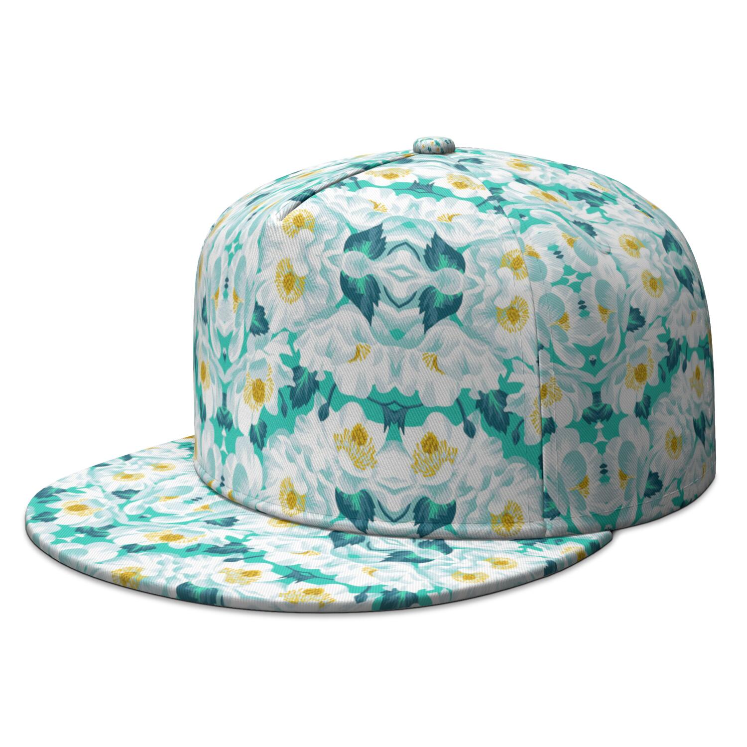 Botanical Baseball Cap – Watercolor Flower Flat Brim Hat, Vintage ...