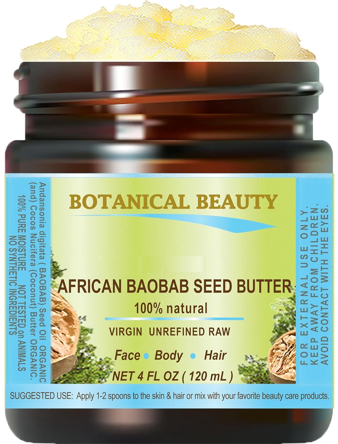 Botanical Beauty BAOBAB OIL BUTTER. 100% Natural RAW VIRGIN UNREFINED ...