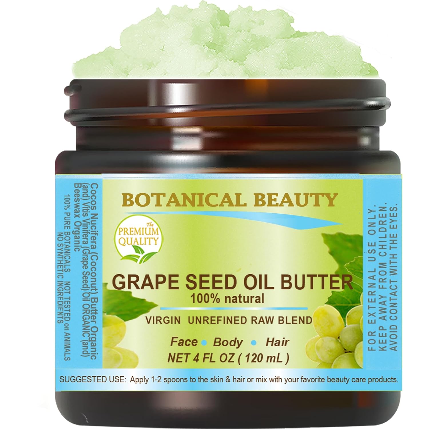 Botanical Beauty GRAPE SEED OIL BUTTER RAW Natural Virgin Unrefined ...