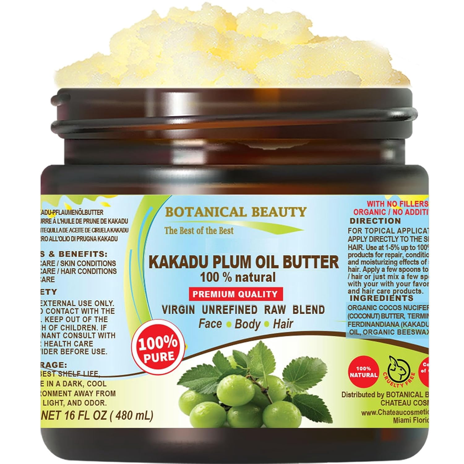 Botanical Beauty KAKADU PLUM OIL BUTTER Pure Natural Virgin Unrefined ...
