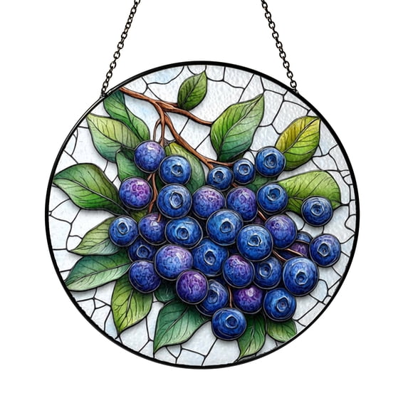 Botanical Berry Stained Glass Window Suncatcher - Walmart.com