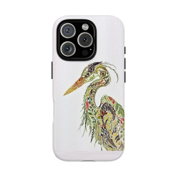 Botanical Bird Pattern Phone Case Nature Leaf Art for iPhone 17 to 11 ...