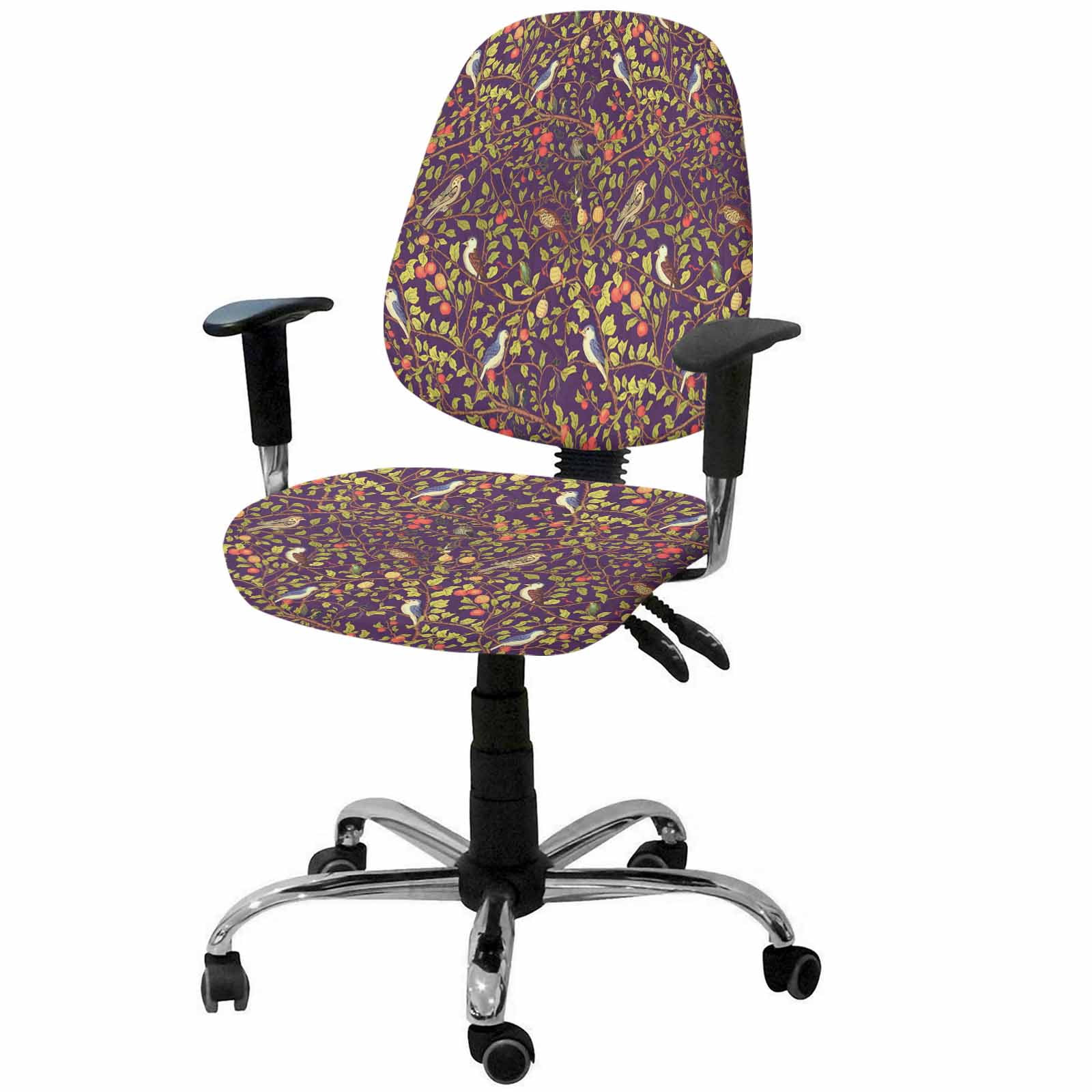 Botanical Birds 2 Pieces Computer Office Chair Covers Set, Stretchable ...