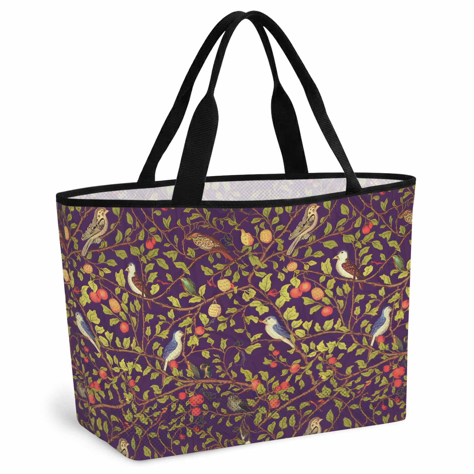 Botanical Birds Mesh Beach Bag for Women Men, Large Beach Tote ...
