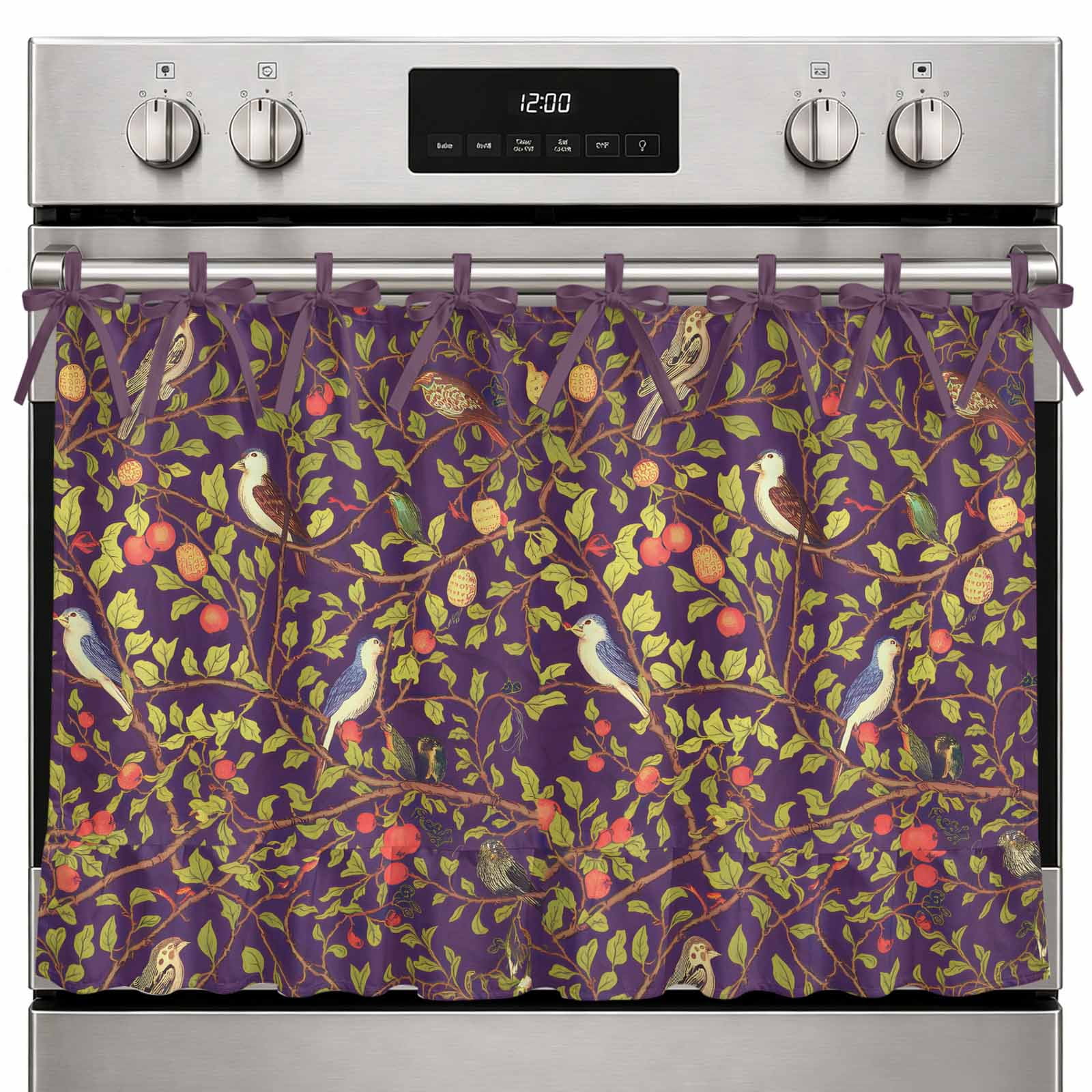 Botanical Birds Oven Skirt Curtain for Kitchen, Stove Cabinet ...