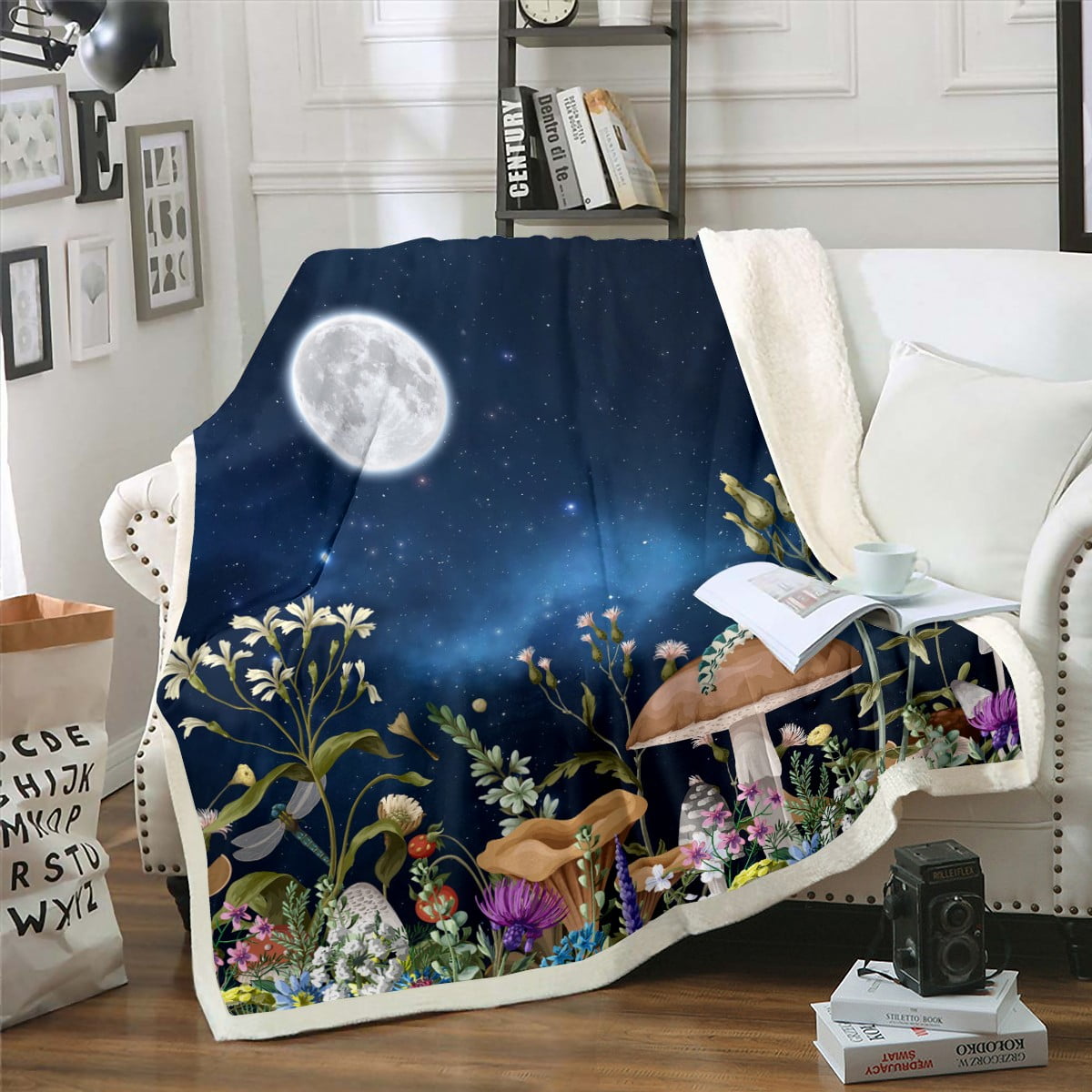 Botanical Blanket Mushroom 40"x50" Throw Blanket for Boys Kids Child ...