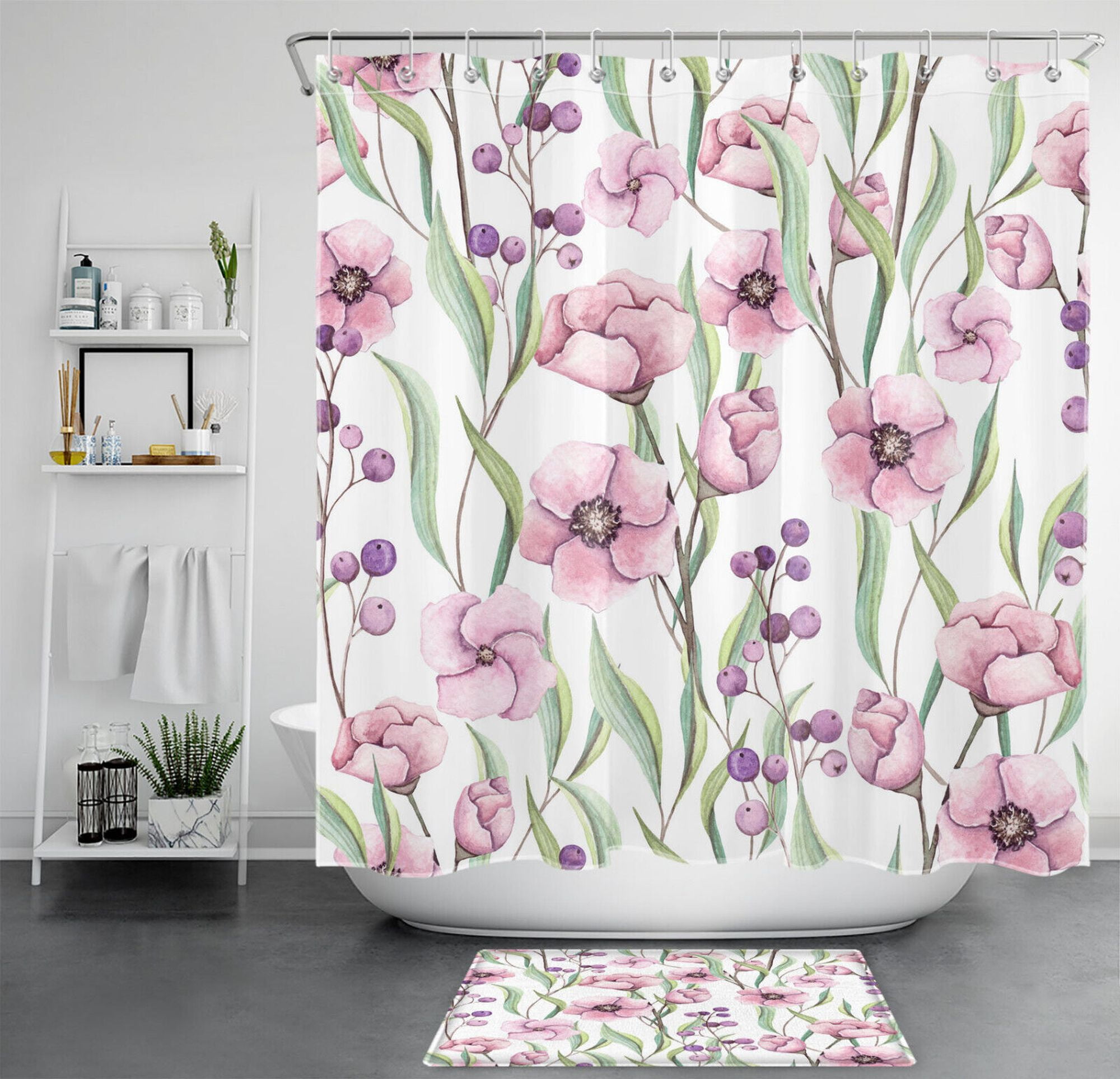 Botanical Bliss Refresh Your Bathroom With Vintage Green Leaf And Pink